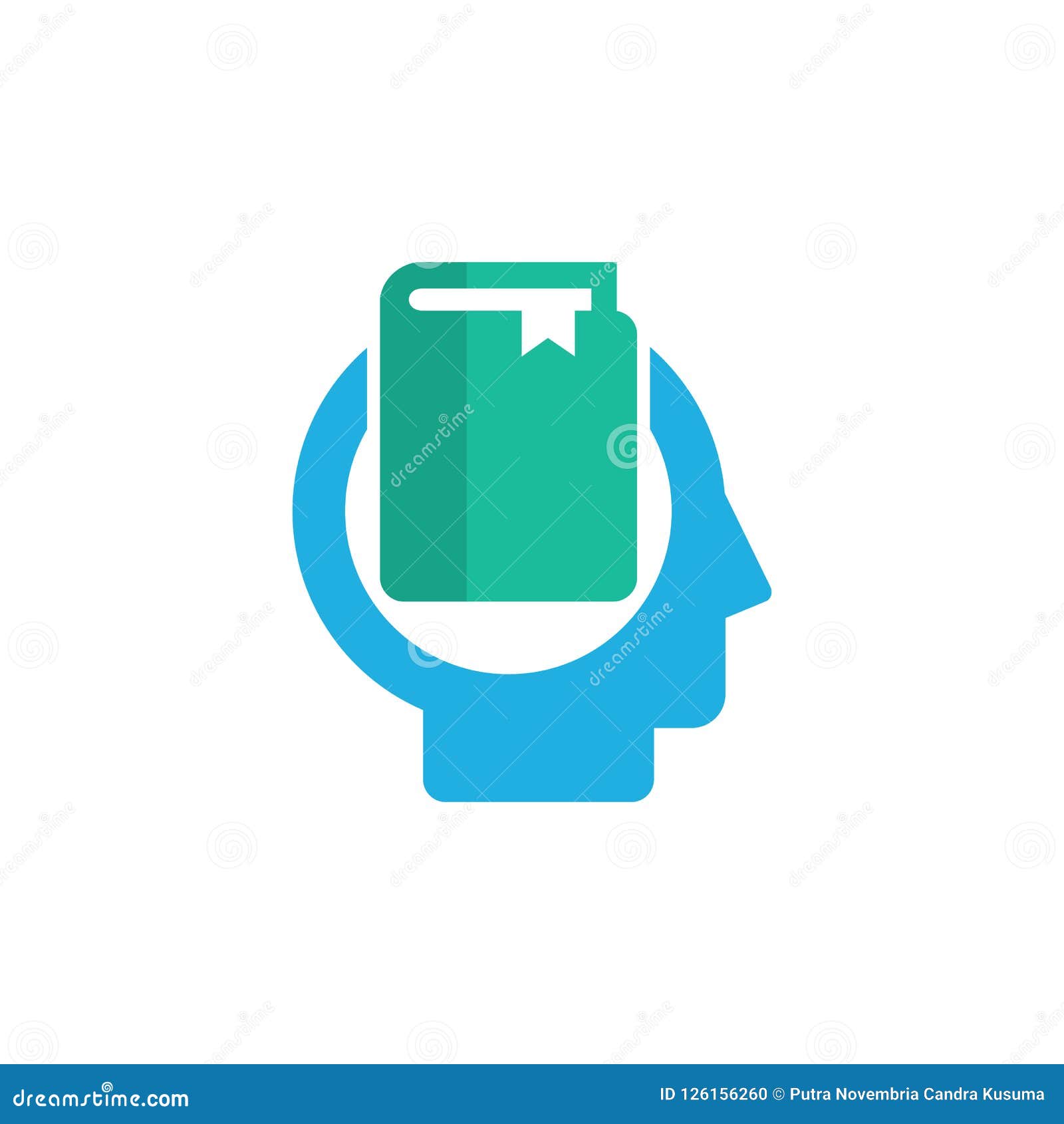 Book Head Logo Icon Design stock vector. Illustration of idea - 126156260