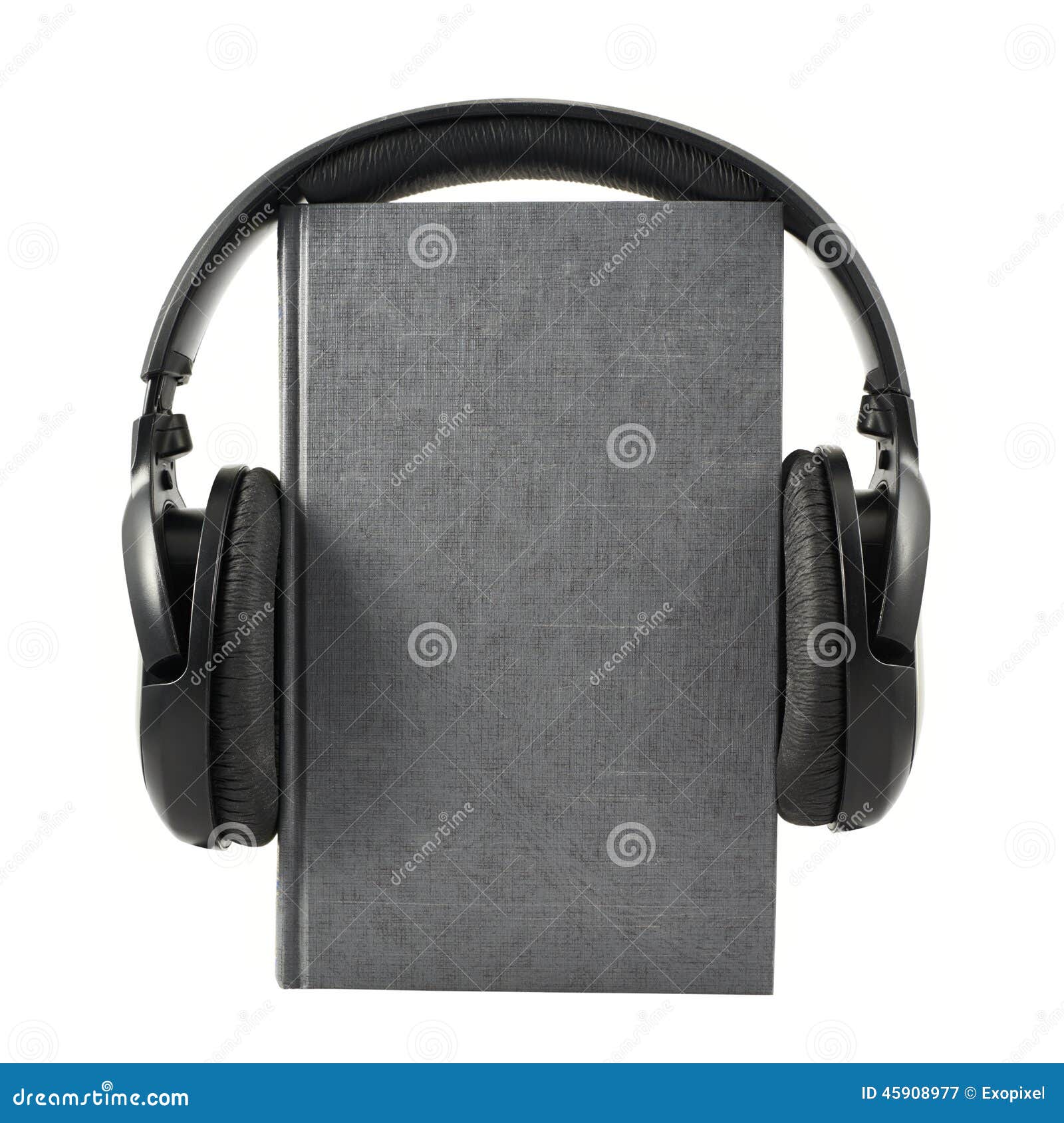Book with a Headphones on it, Isolated Stock Image - Image of learning ...