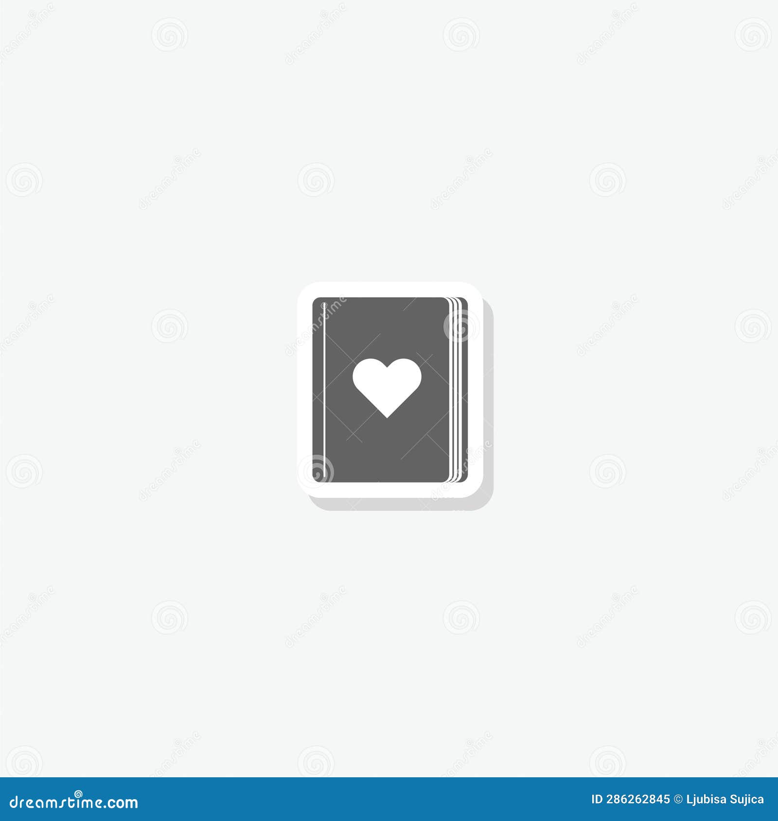 Book with Heart Logo Sticker Icon Stock Vector - Illustration of ...