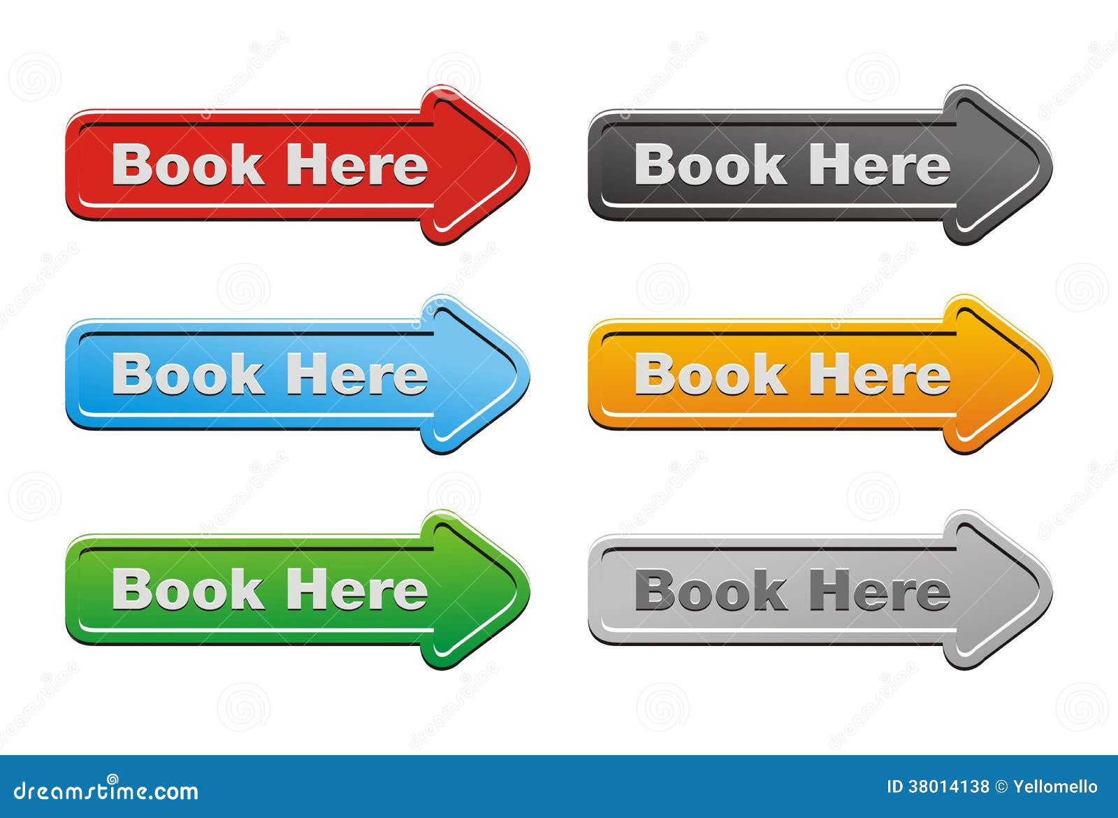 Book here - arrow buttons stock illustration. Illustration of promotion ...