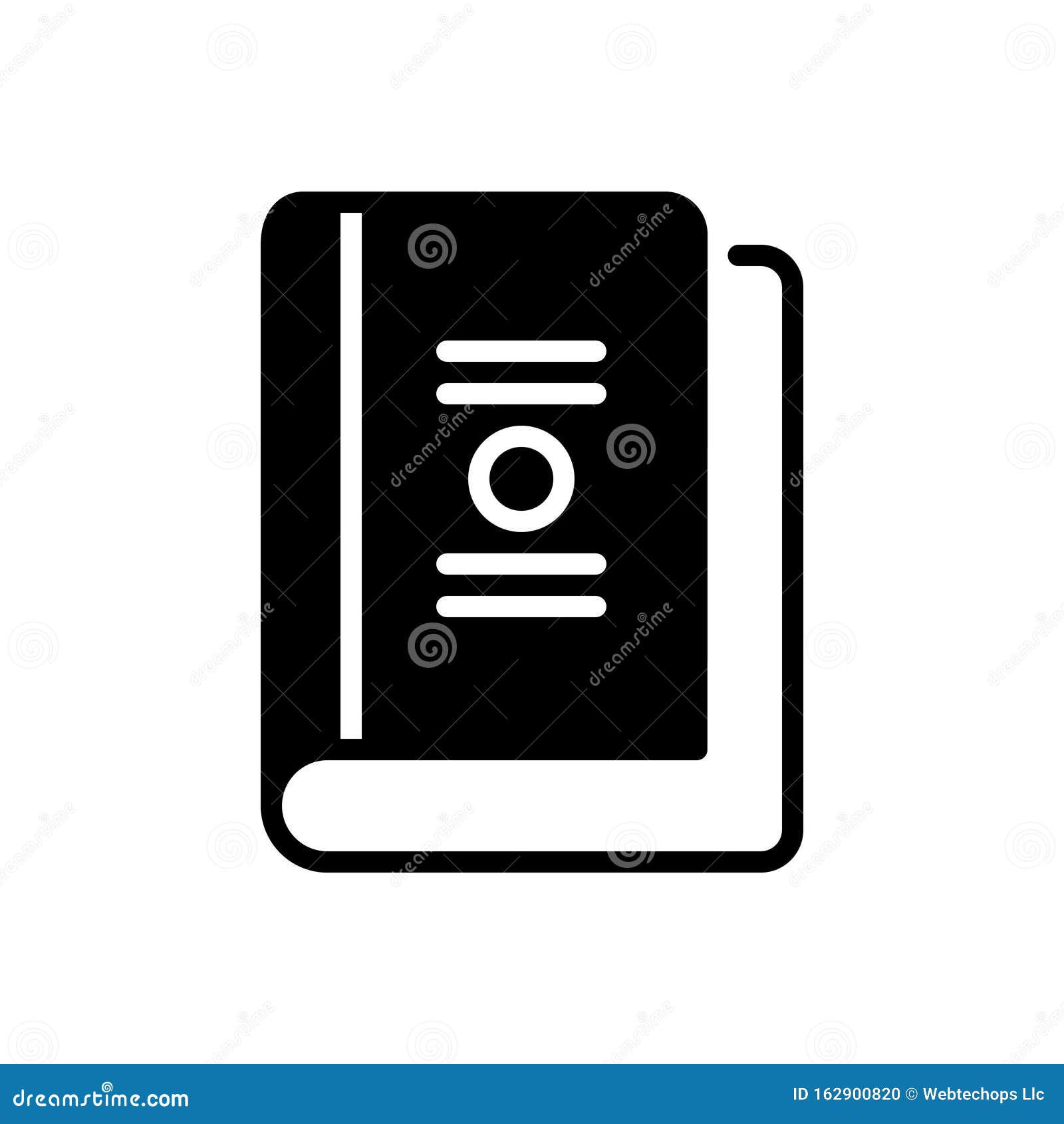 Black Solid Icon for Book, Booklet and Dictionary Stock Vector ...