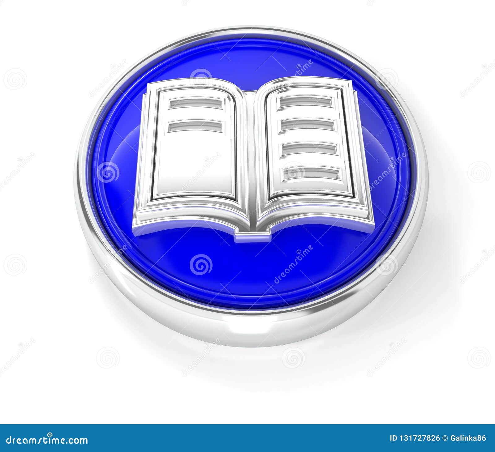 Book Icon on Glossy Blue Round Button Stock Illustration - Illustration ...
