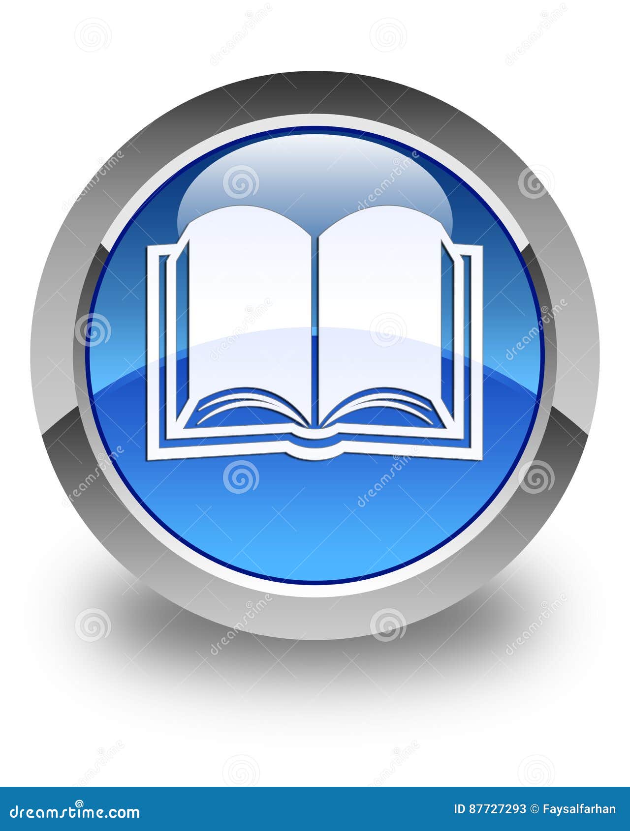 Book Icon Glossy Blue Round Button Stock Illustration - Illustration of ...