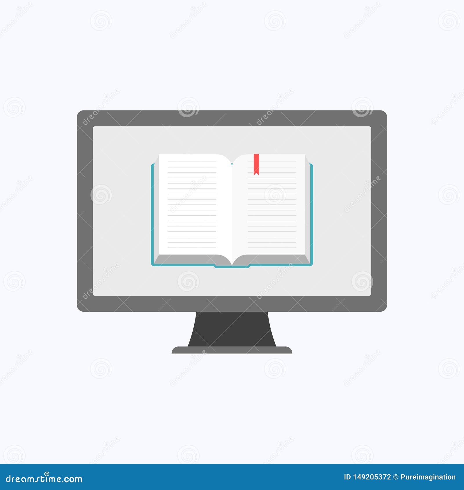 Book Icon with Gray Computer Stock Vector - Illustration of personal ...