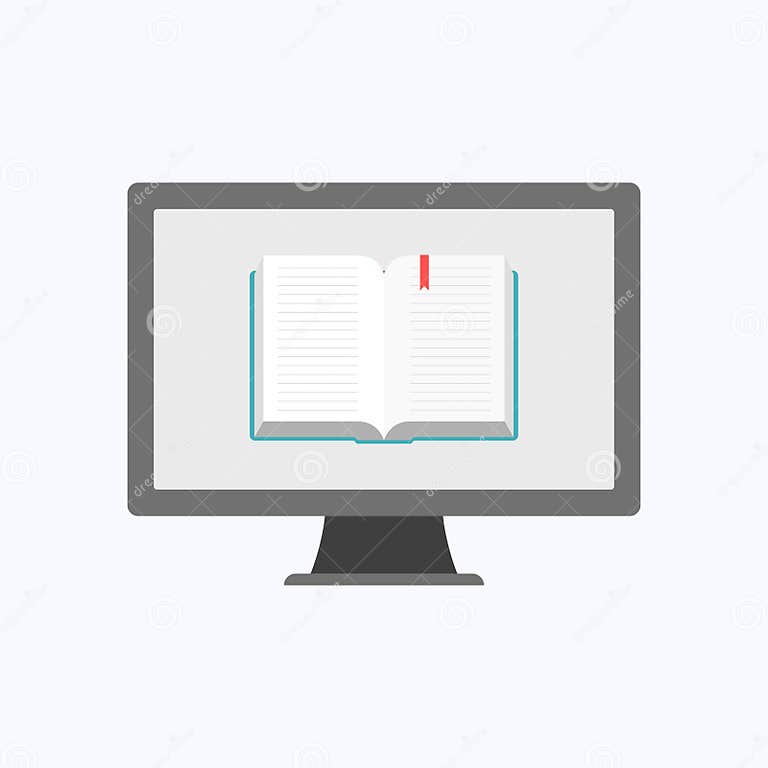 Book Icon with Gray Computer Stock Vector - Illustration of personal ...