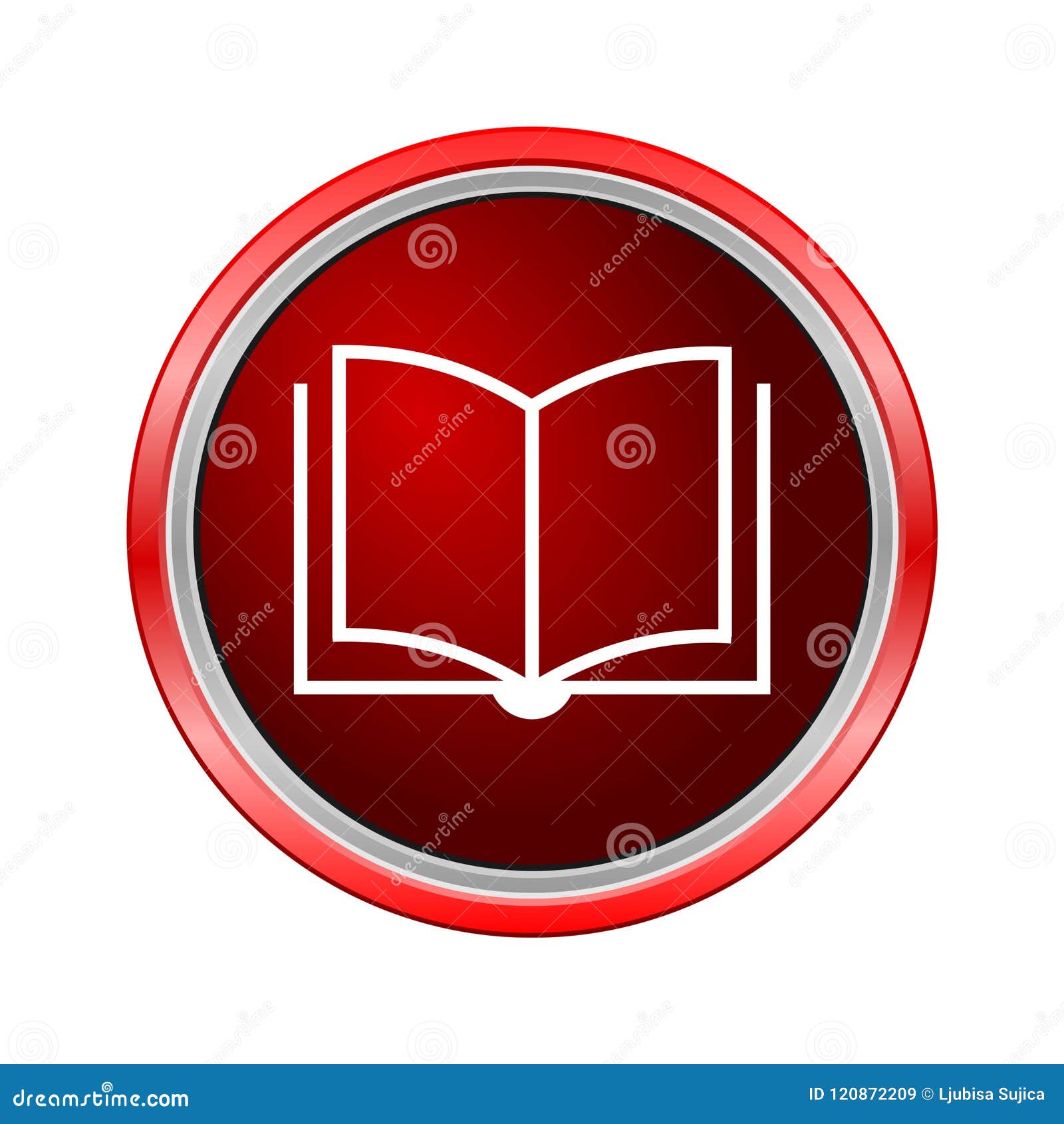 Book Icon, Internet Button on White Background Stock Illustration ...