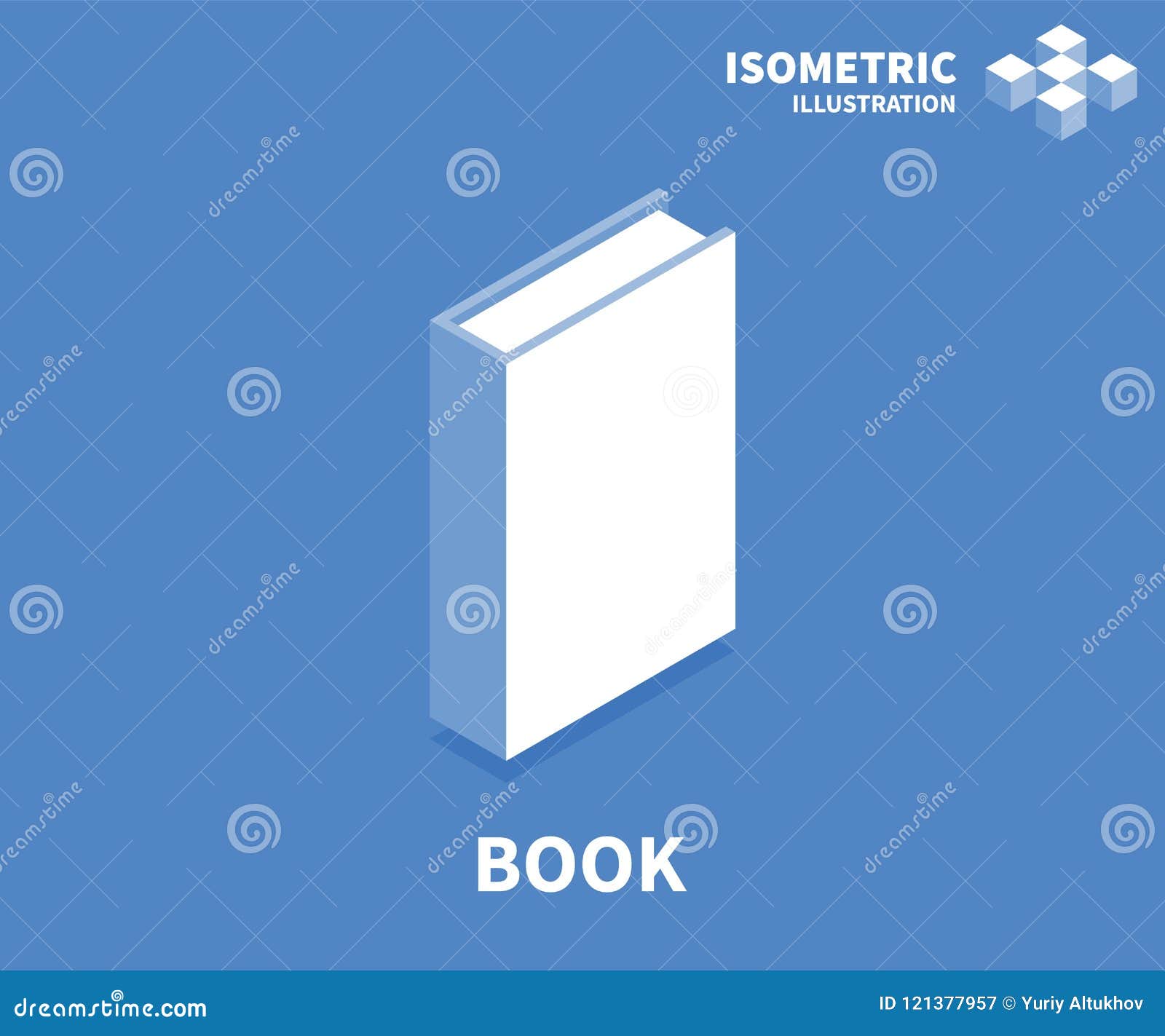 Book Icon. Isometric Template for Web Design in Flat 3D Style Stock ...