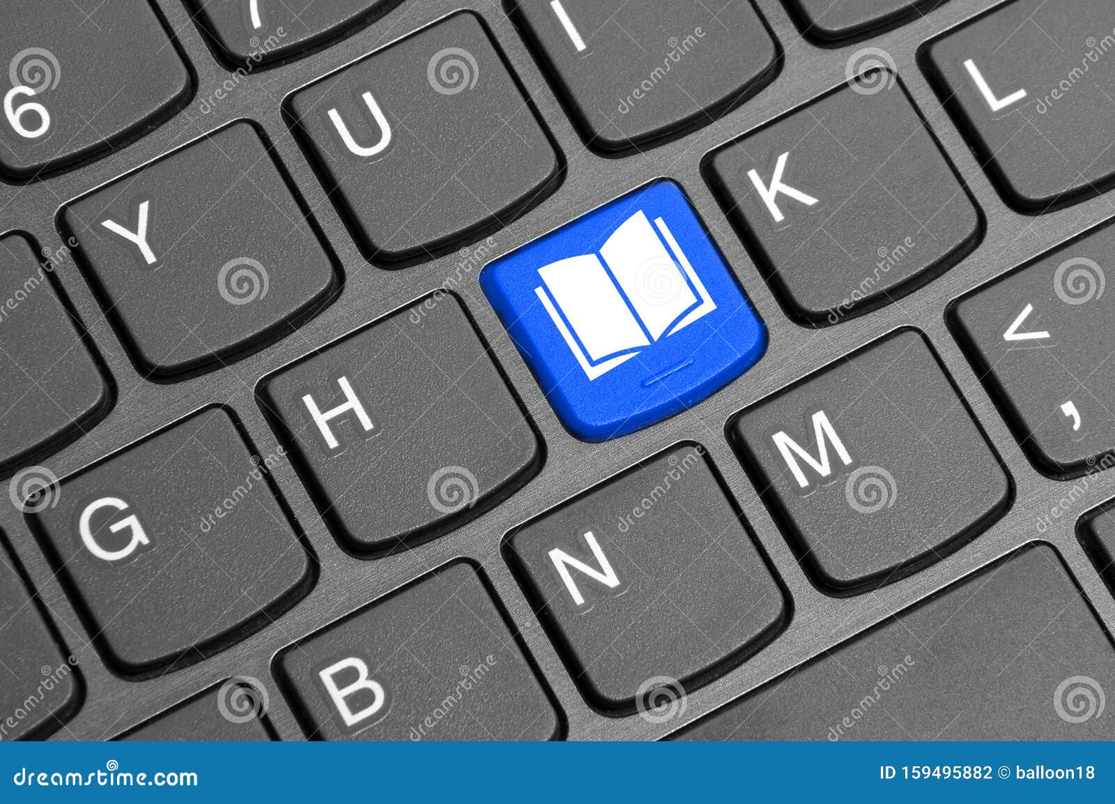 Book Icon on Laptop Keyboard Stock Photo - Image of digital, concept ...