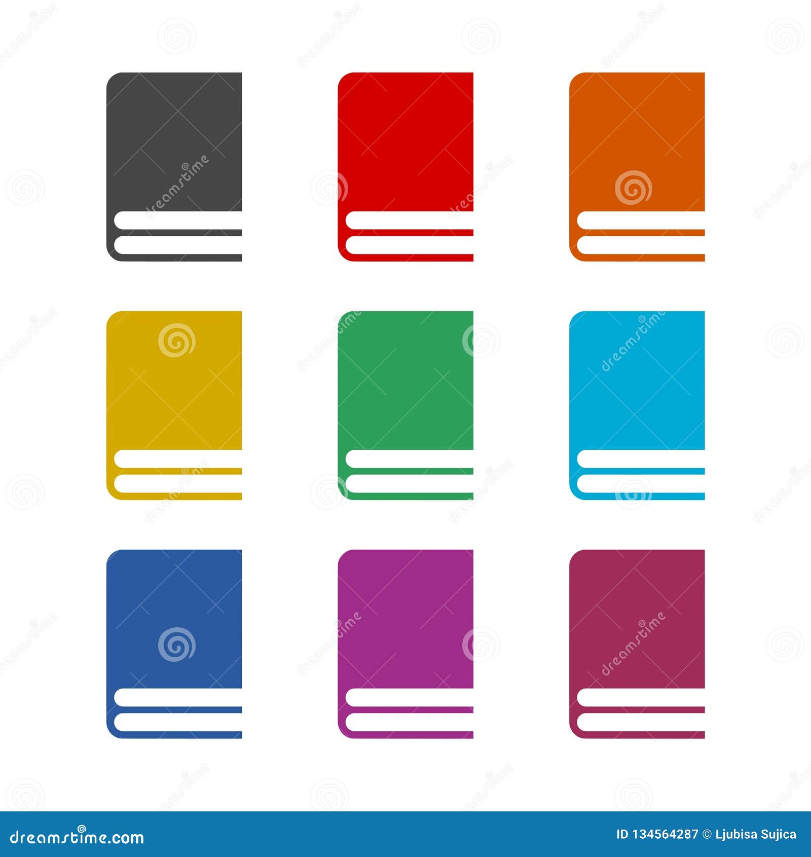Book Icon or Logo, Color Set Stock Vector - Illustration of book ...