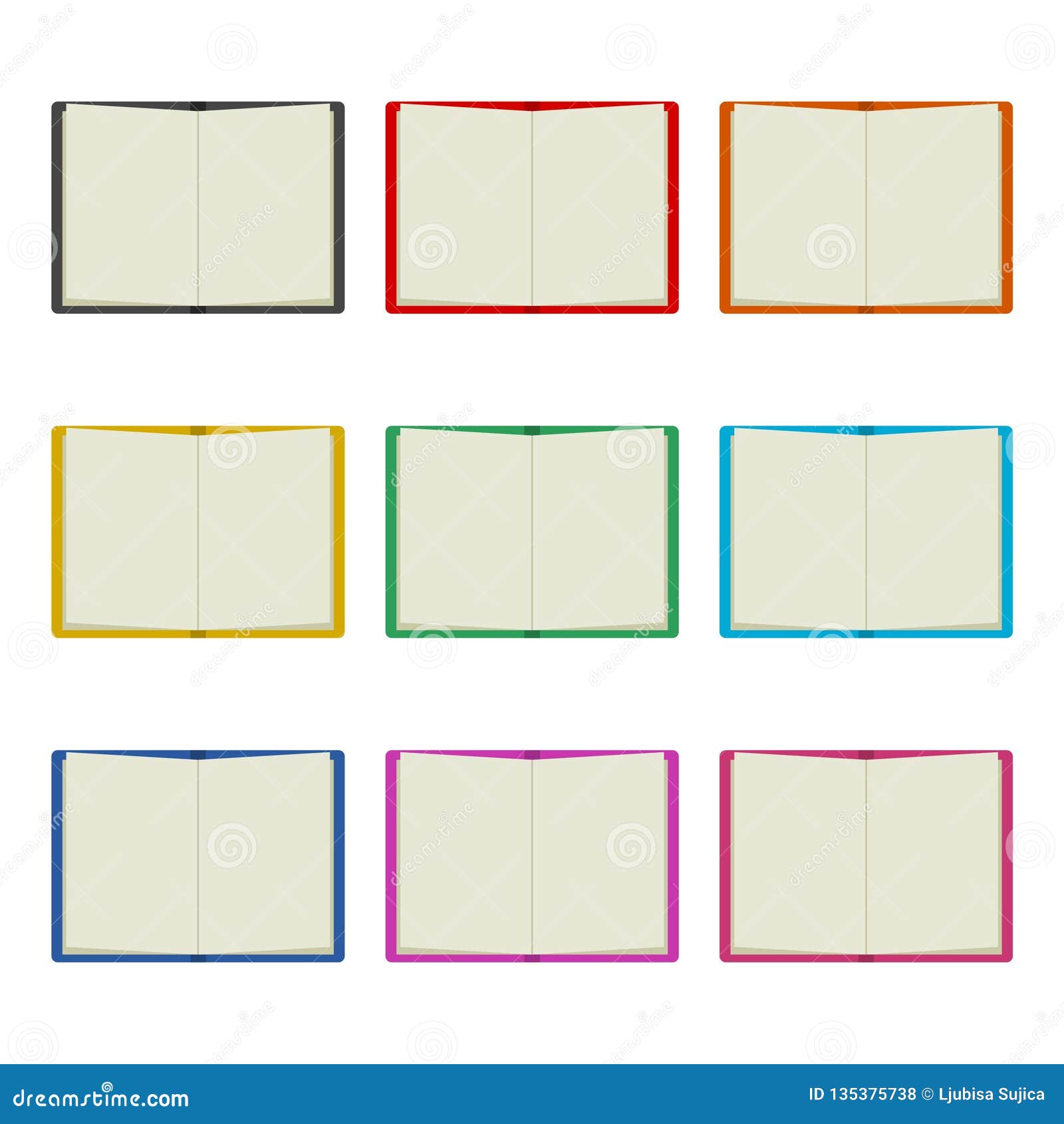 Book Icon or Logo, Color Set Stock Vector - Illustration of color, icon ...
