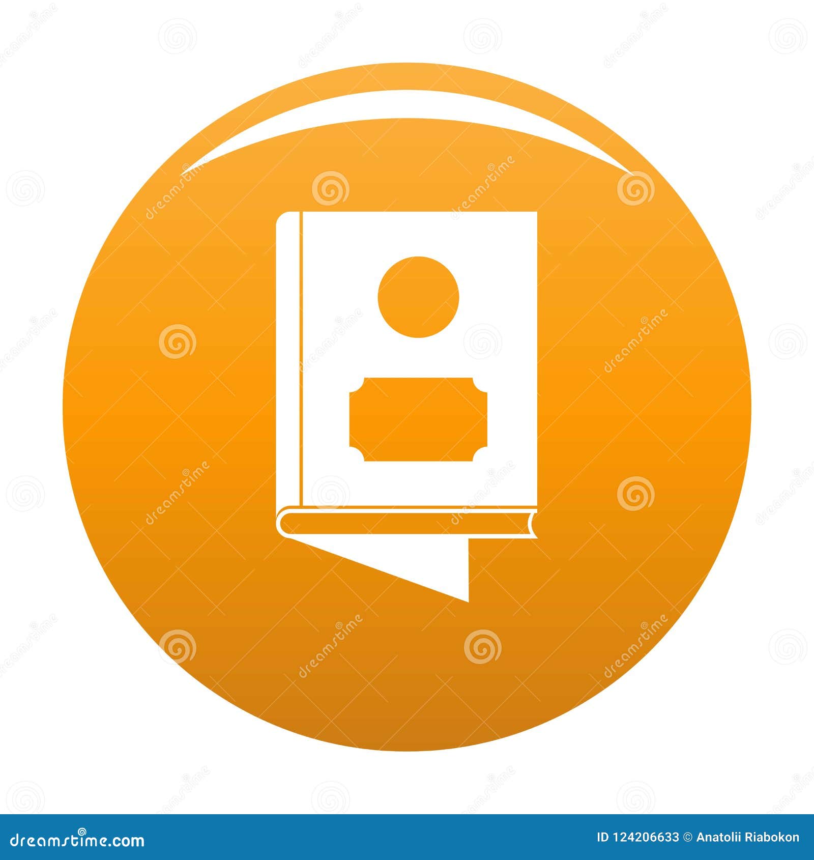 Book icon orange stock illustration. Illustration of isolated - 124206633