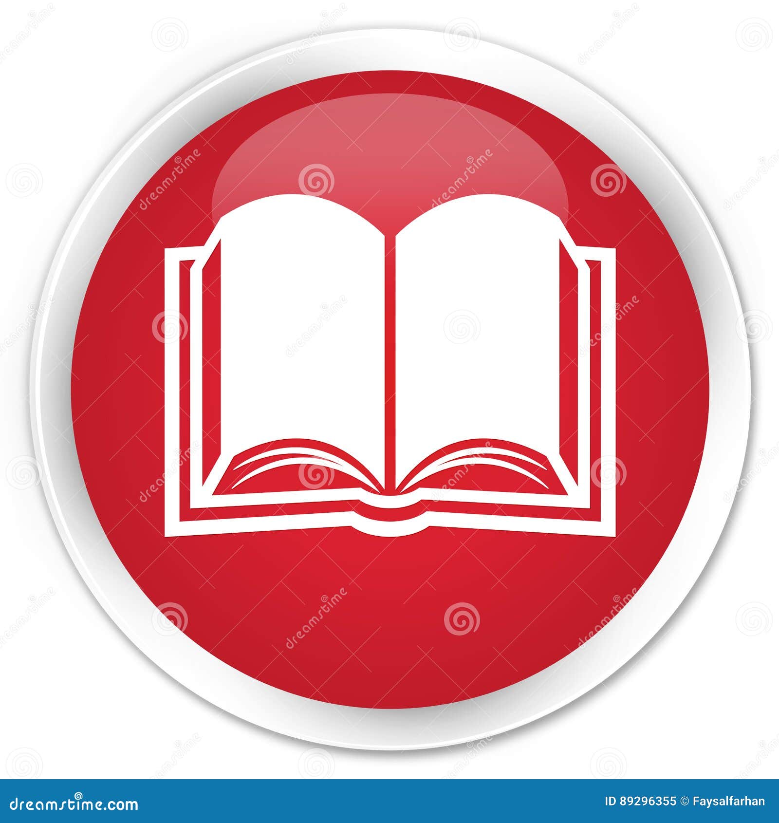 Book Icon Premium Red Round Button Stock Illustration - Illustration of ...