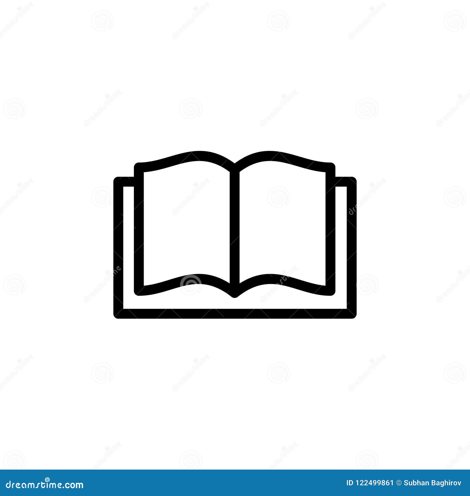 Book Icon Simple Flat Style Outline Illustration Stock Vector ...