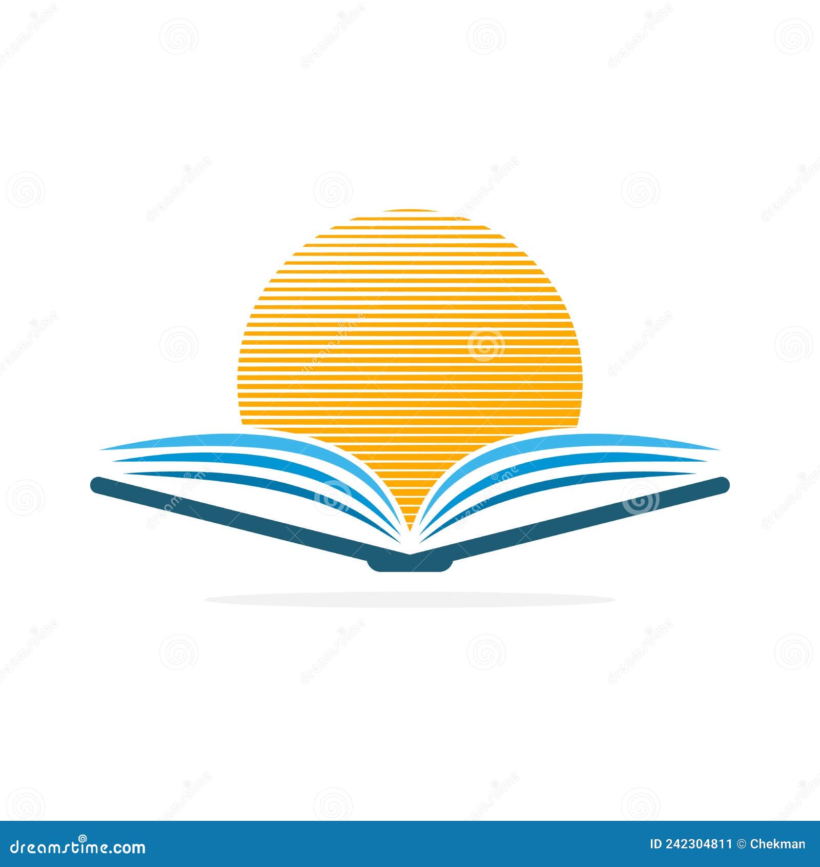 Book Icon. Sunrise and Book Stock Vector - Illustration of logotype ...