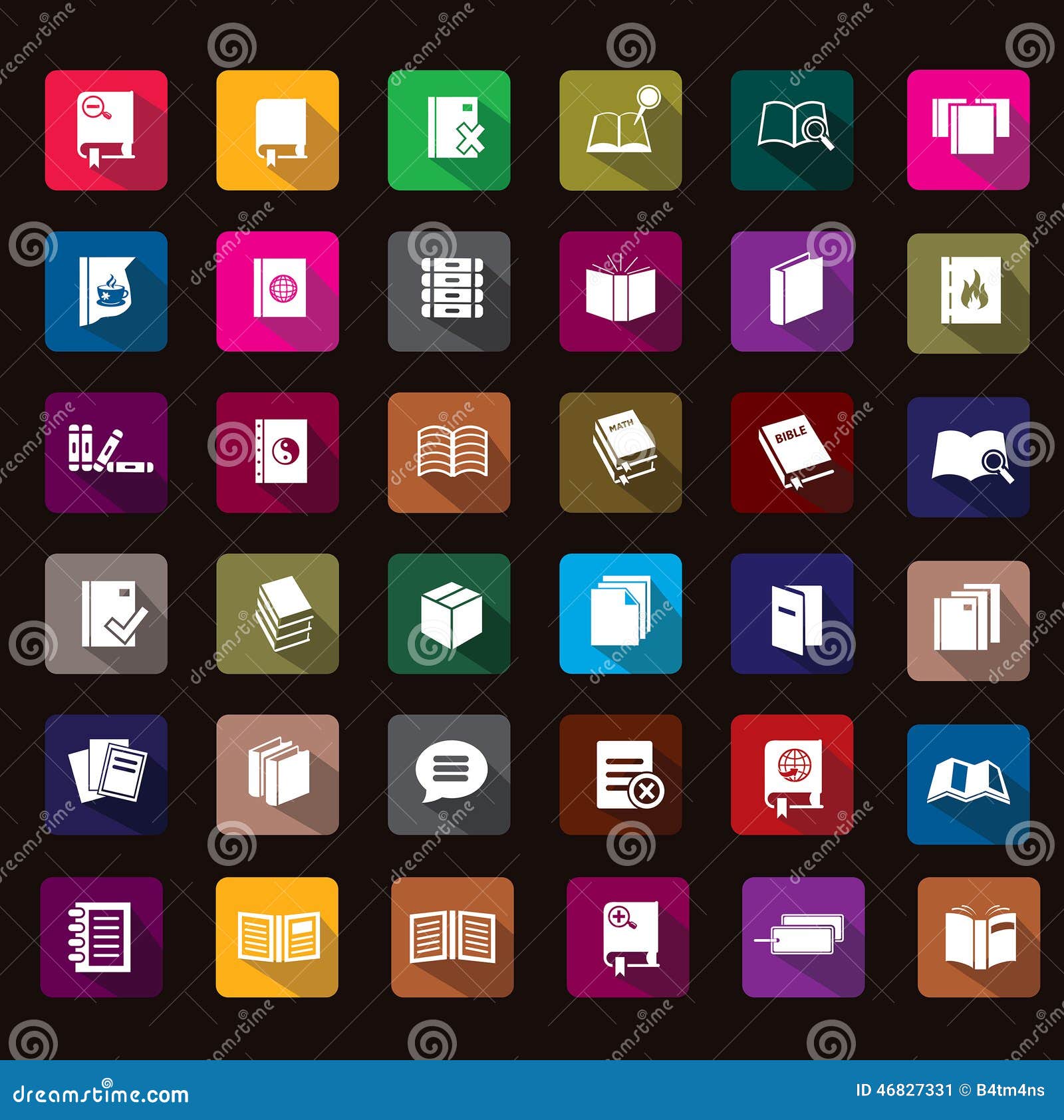 Book flat icon stock vector. Illustration of paperback - 46827331