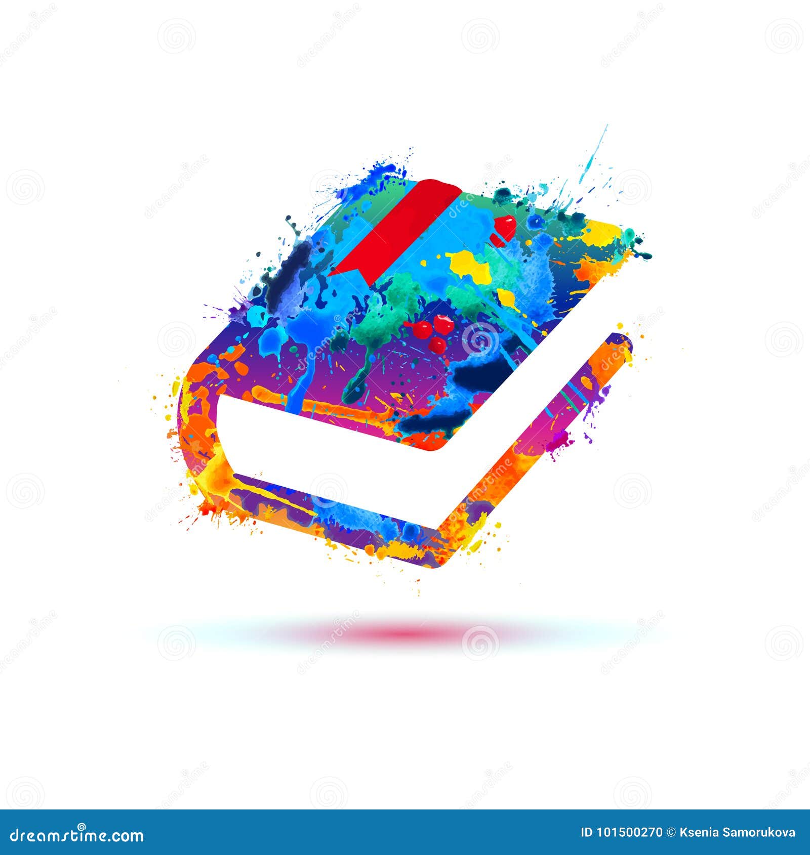 Book Icon. Vector Splash Paint Stock Vector - Illustration of abstract ...