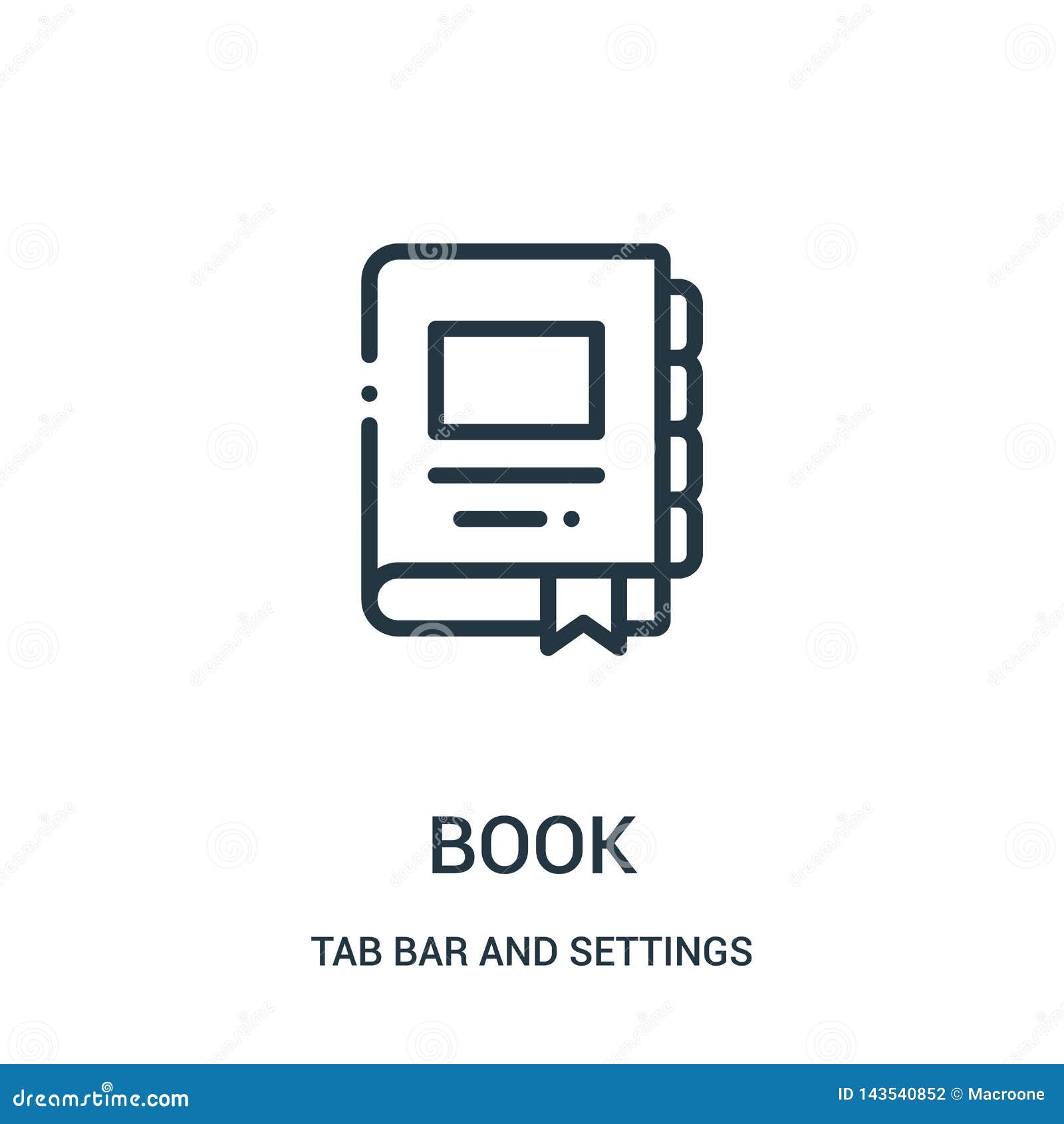 Book Icon Vector from Tab Bar and Settings Collection. Thin Line Book ...