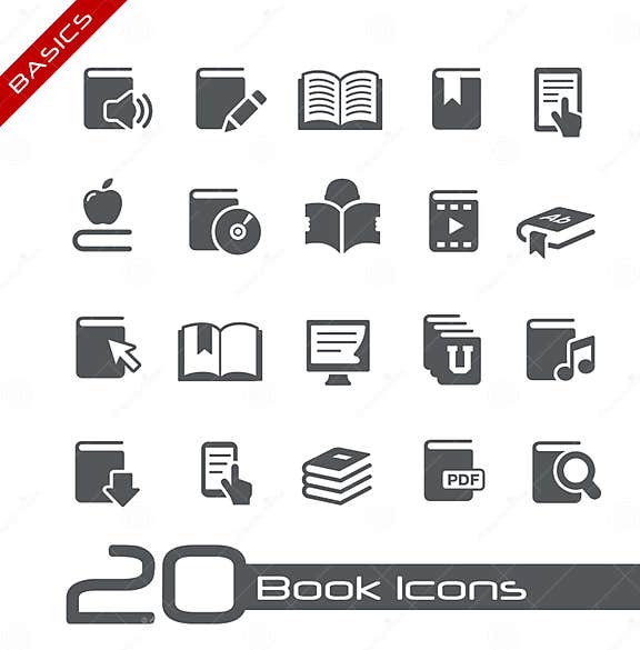 Book Icons // Basics Series Stock Vector - Illustration of digital ...
