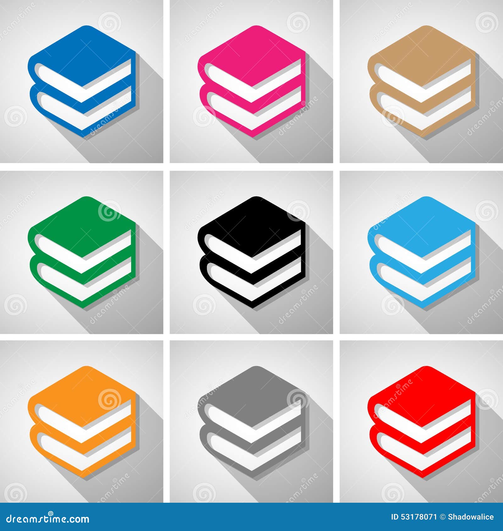 Book Icons Set Great for Any Use. Vector EPS10. Stock Vector ...