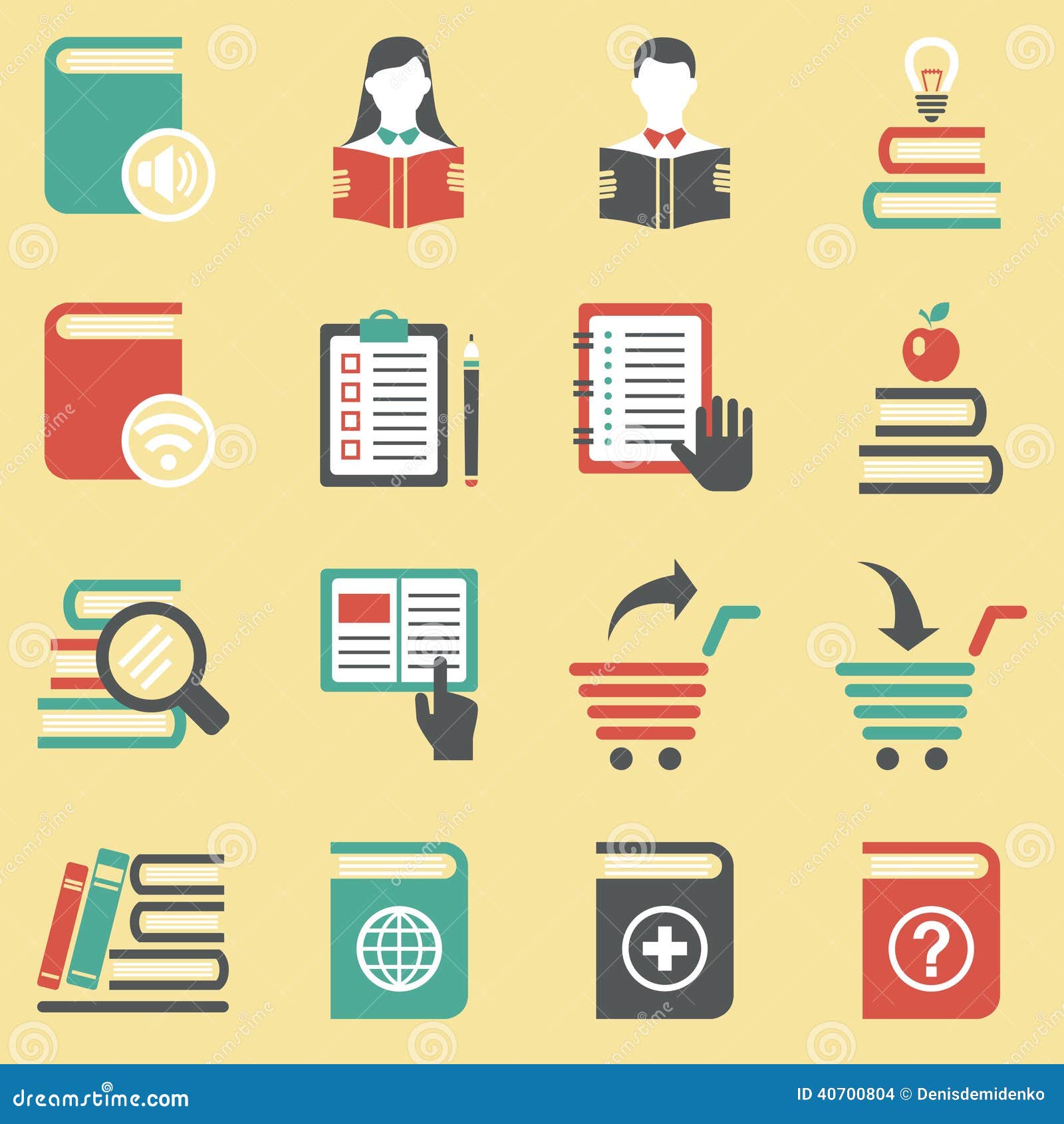 Book icons. stock vector. Illustration of library, text - 40700804