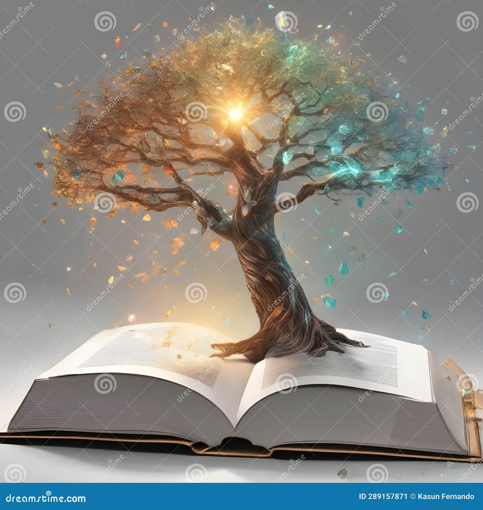 Tree Of Wisdom Grows From The Book With Flat Linear Infographic Royalty ...