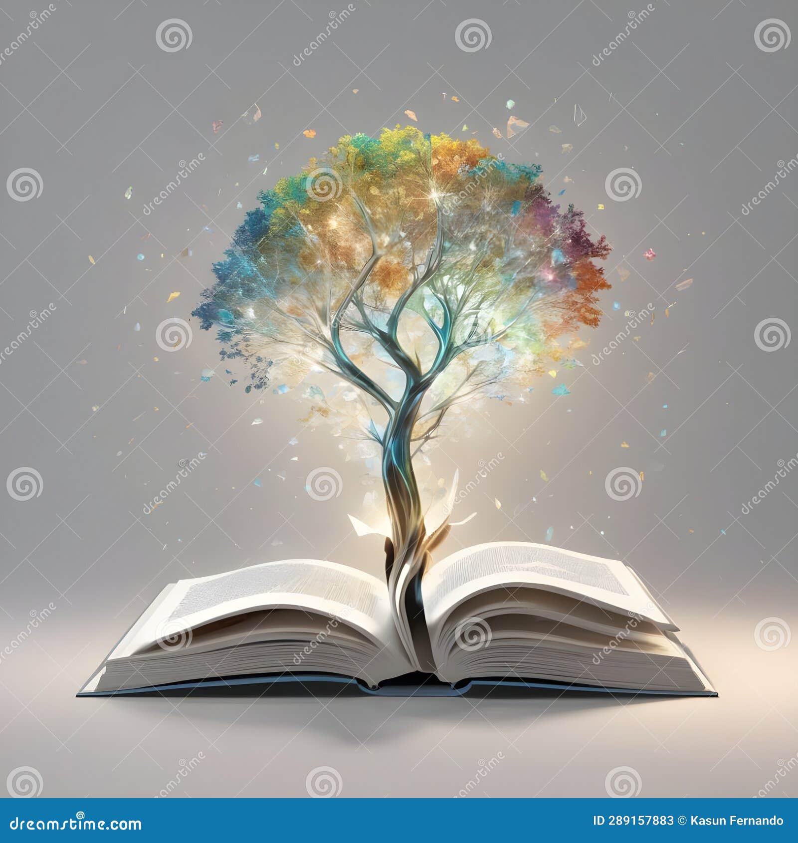 Tree Of Wisdom Grows From The Book With Flat Linear Infographic Royalty ...