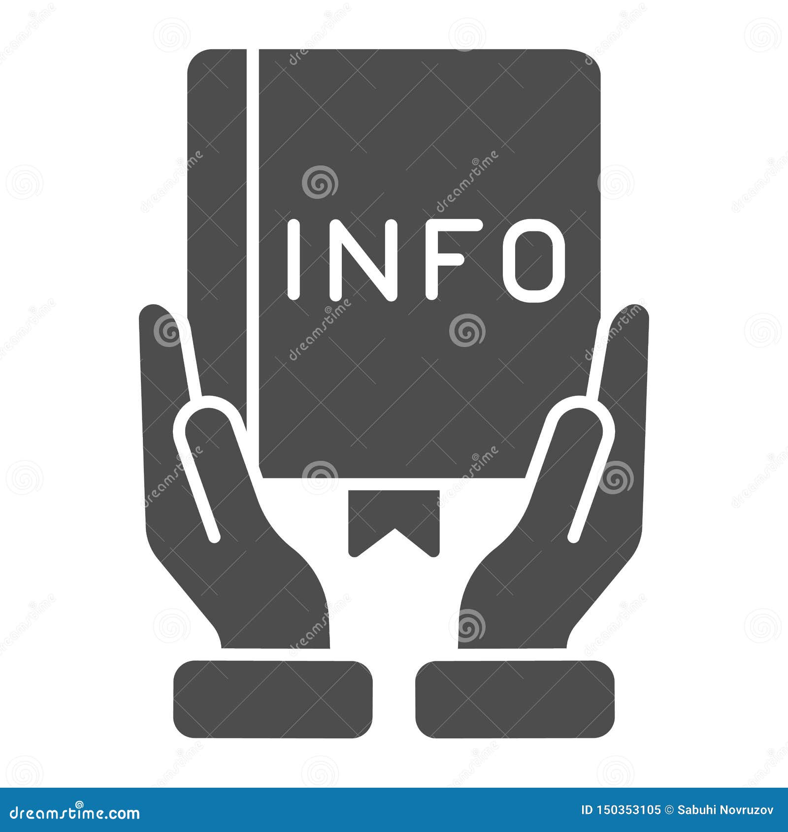 Book with Infornation Solid Icon. Info Book Vector Illustration ...