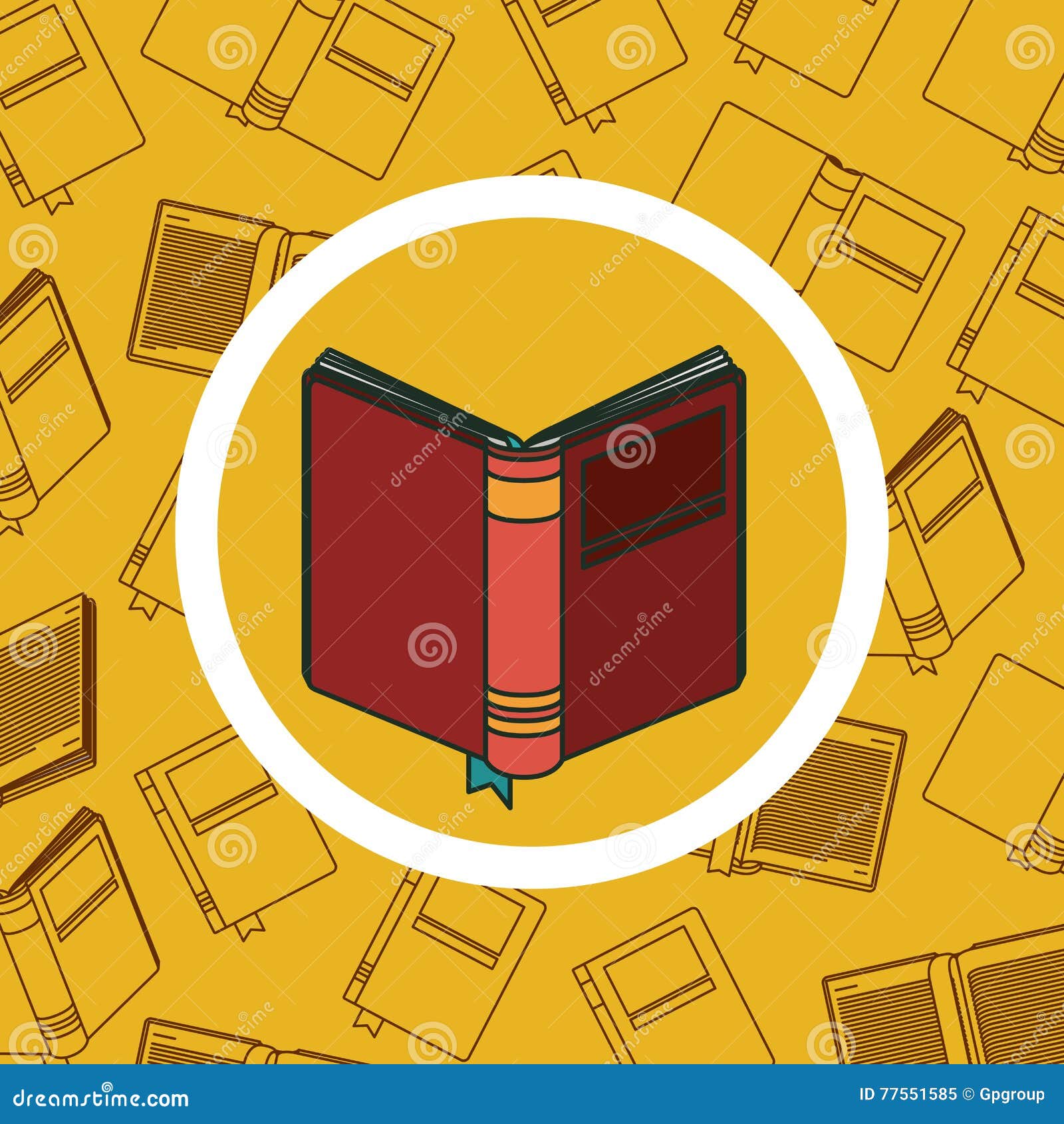 Book inside button design stock vector. Illustration of button - 77551585