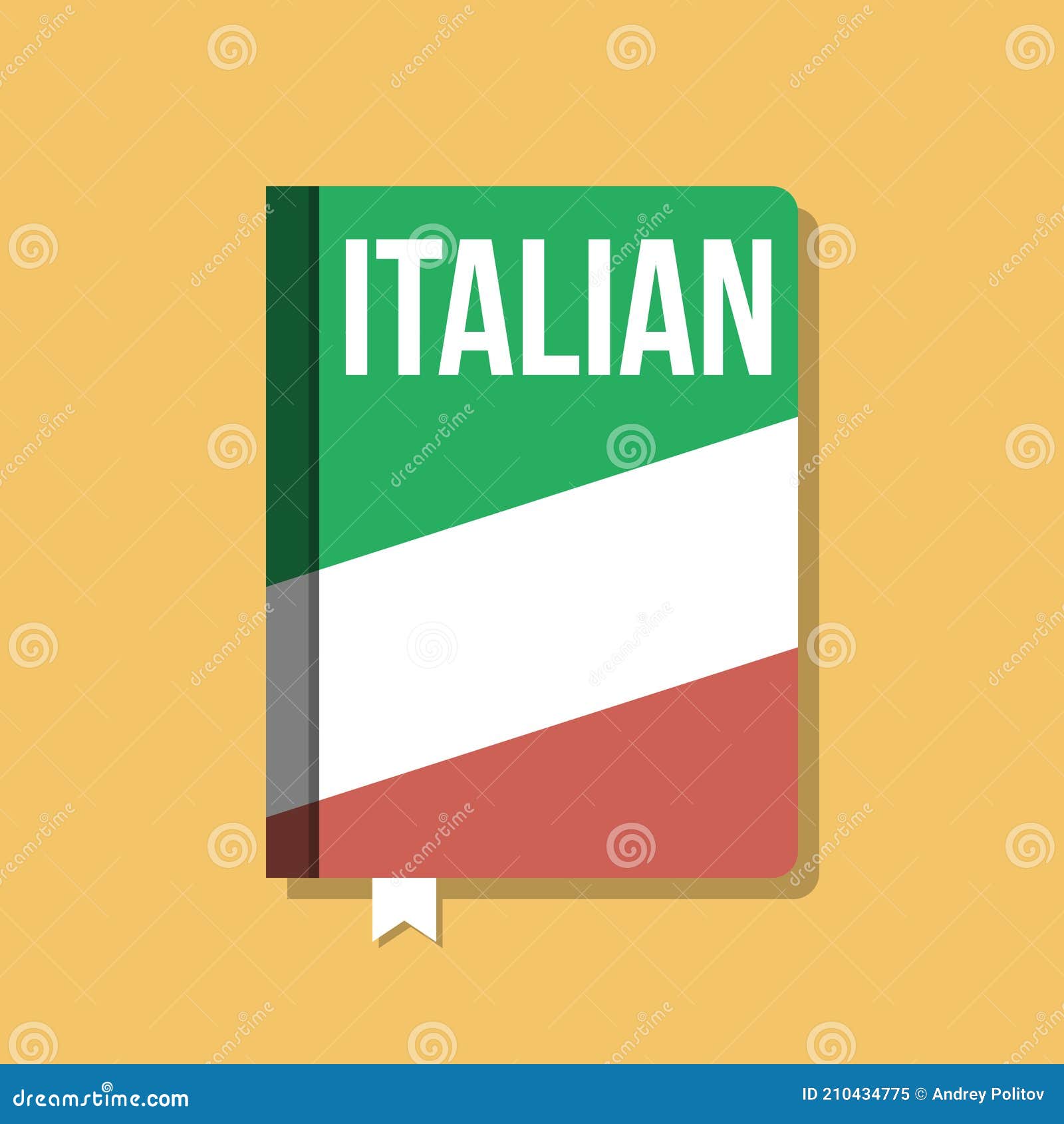 Book with Italian Flag Cover, Flat Illustration Stock Vector ...