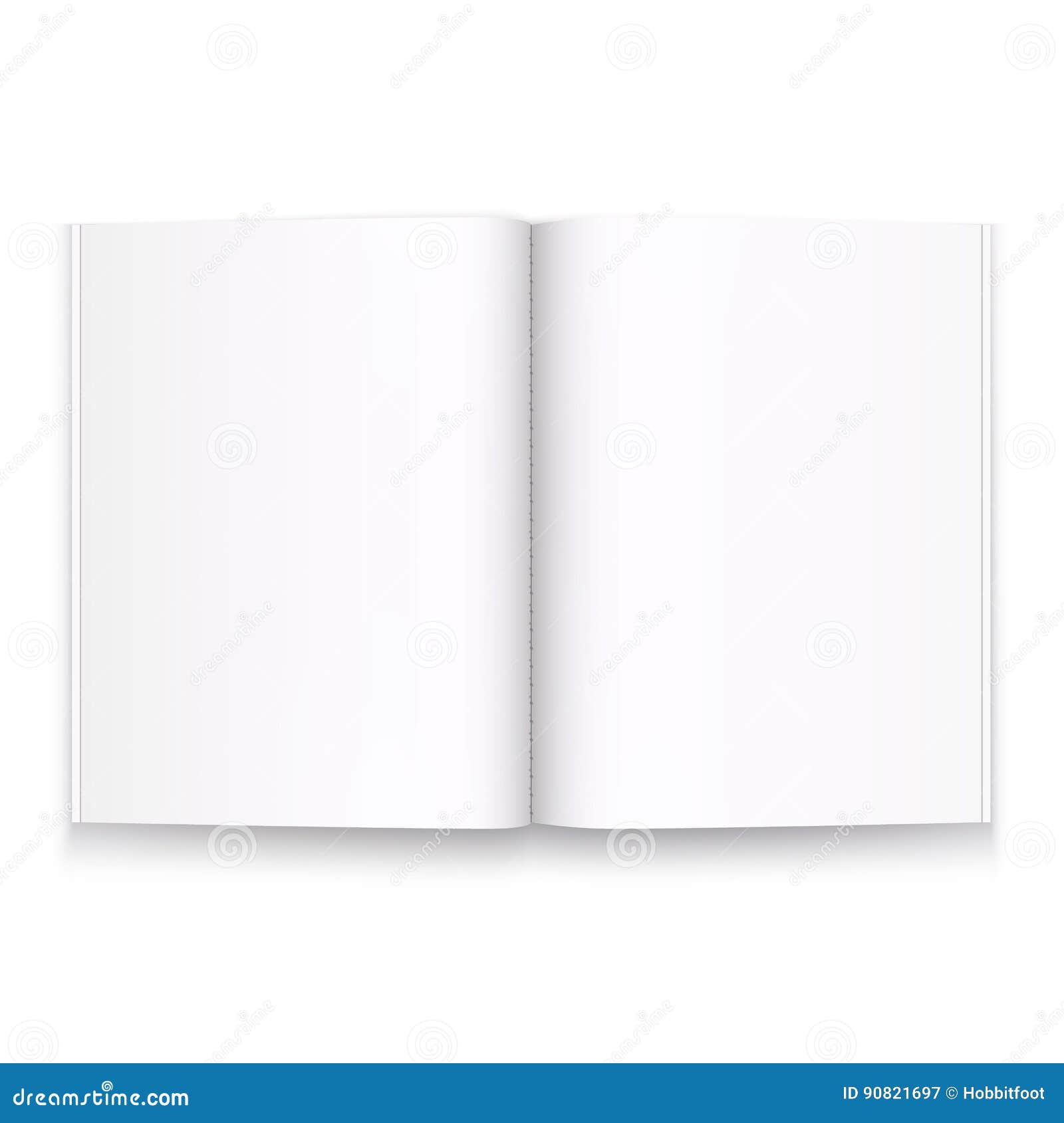 Mockup Of Big Open Book With Realistic Shadows, Isolated On White ...