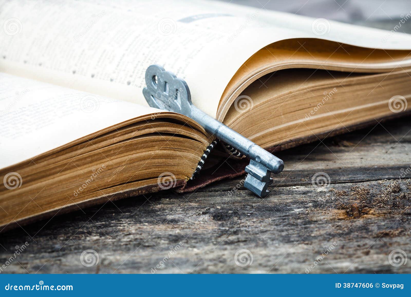 Book with key stock photo. Image of lonely, page, magic - 38747606