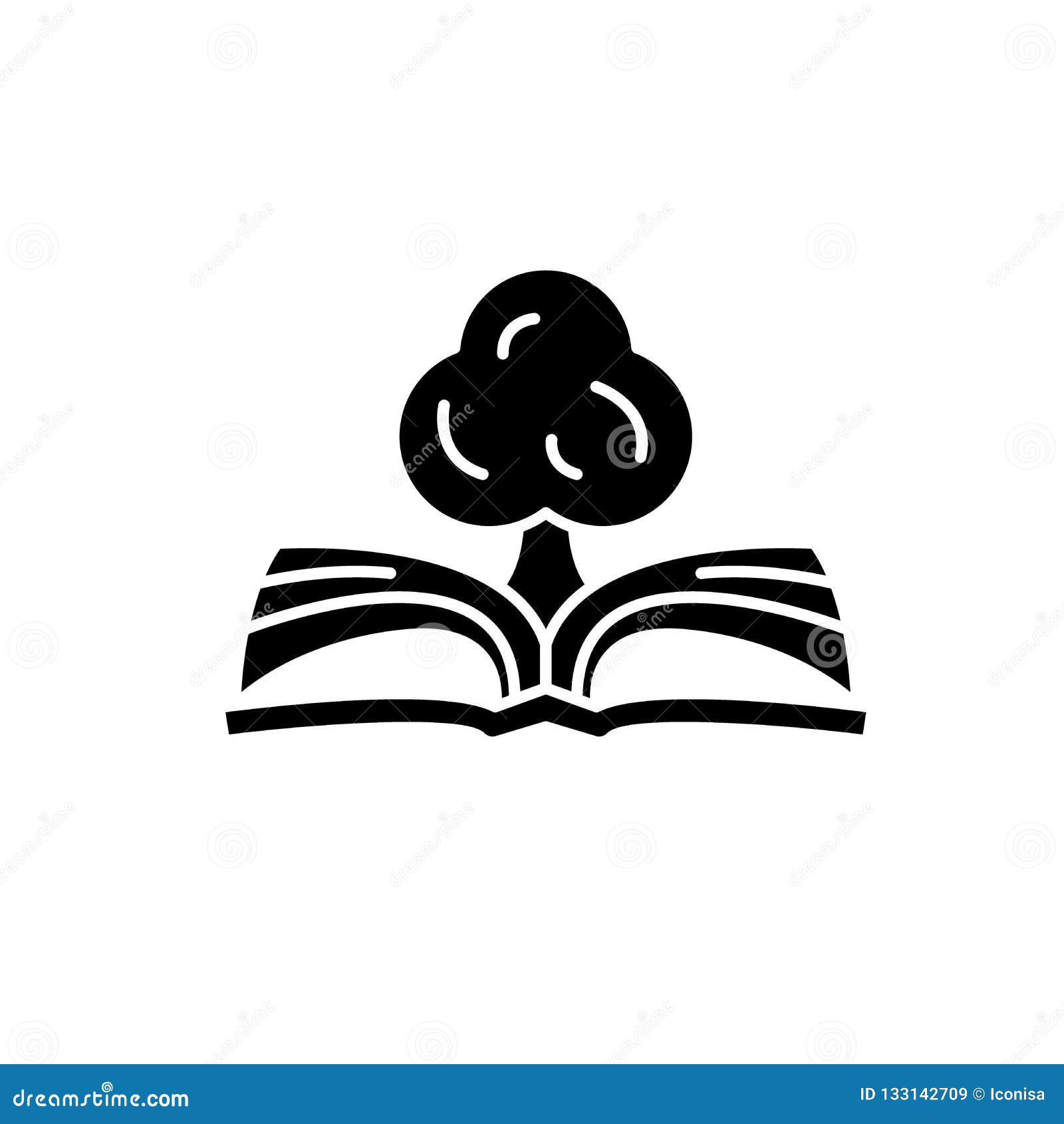 Book of Knowledge Black Icon, Vector Sign on Isolated Background. Book ...