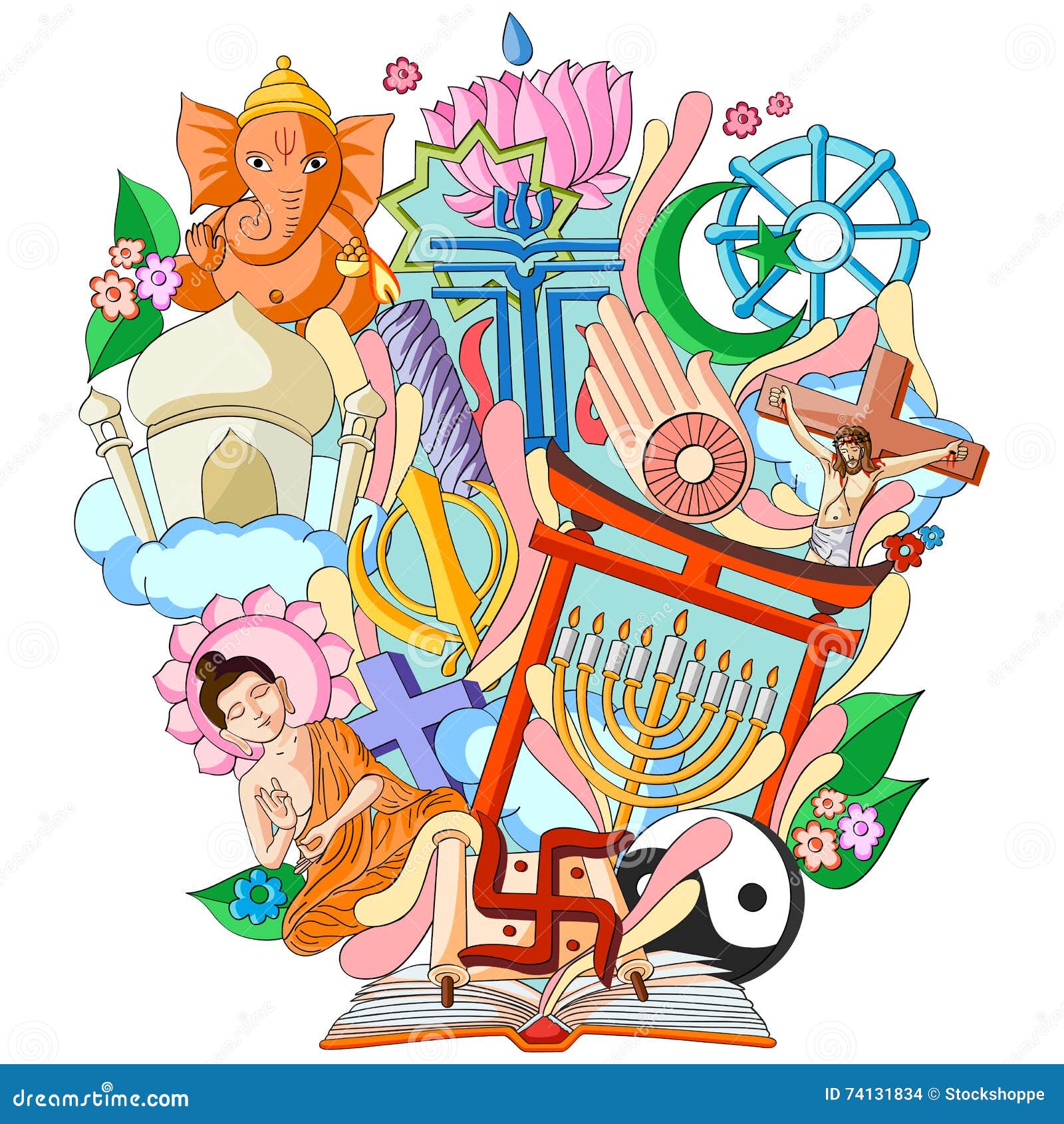 Religion Cartoon Vector | CartoonDealer.com #27962063