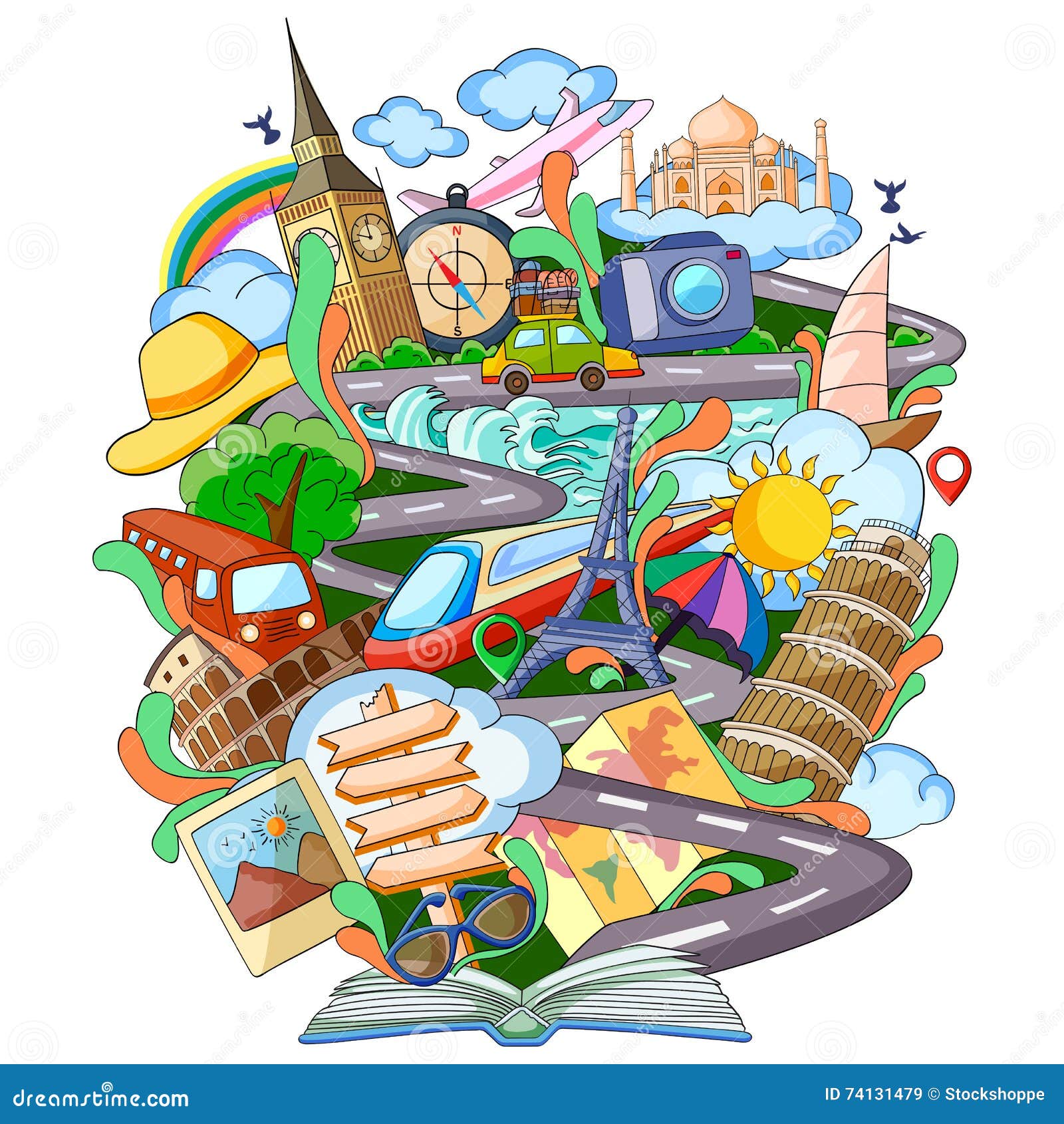 Book of Knowledge for Travel Stock Vector - Illustration of catalog ...