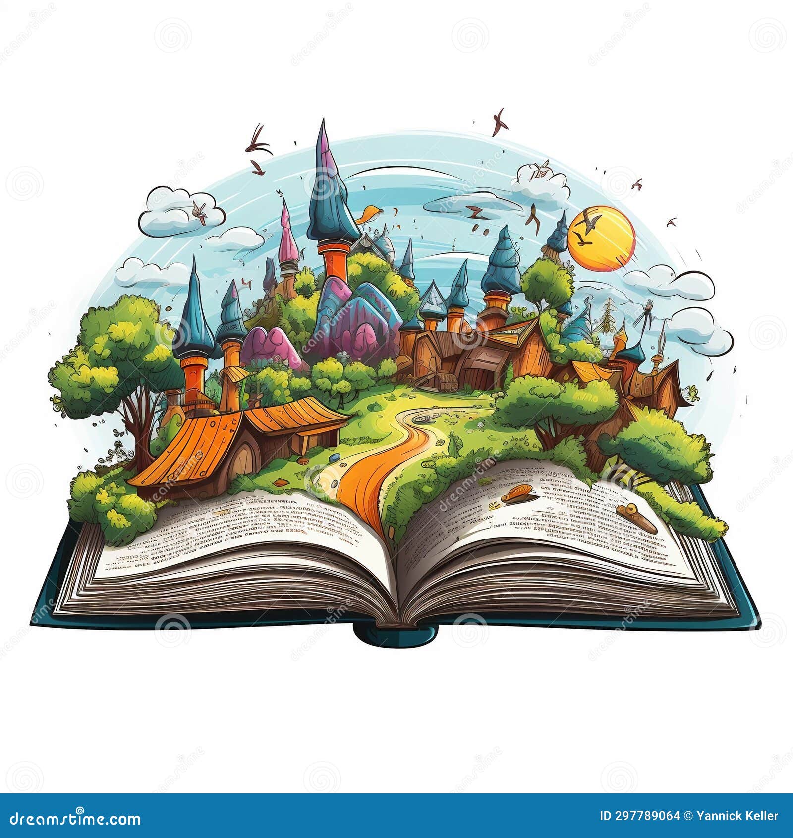 Book into Landscape Vector Creative Design for Digital Projects and ...