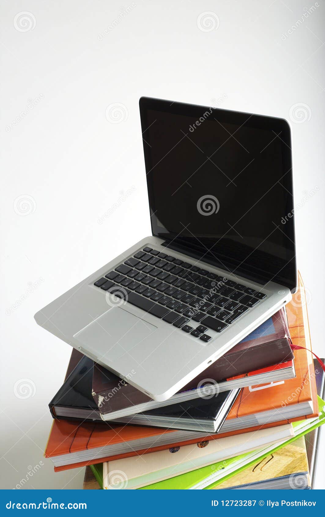 Book and laptop stock image. Image of modern, literature - 12723287