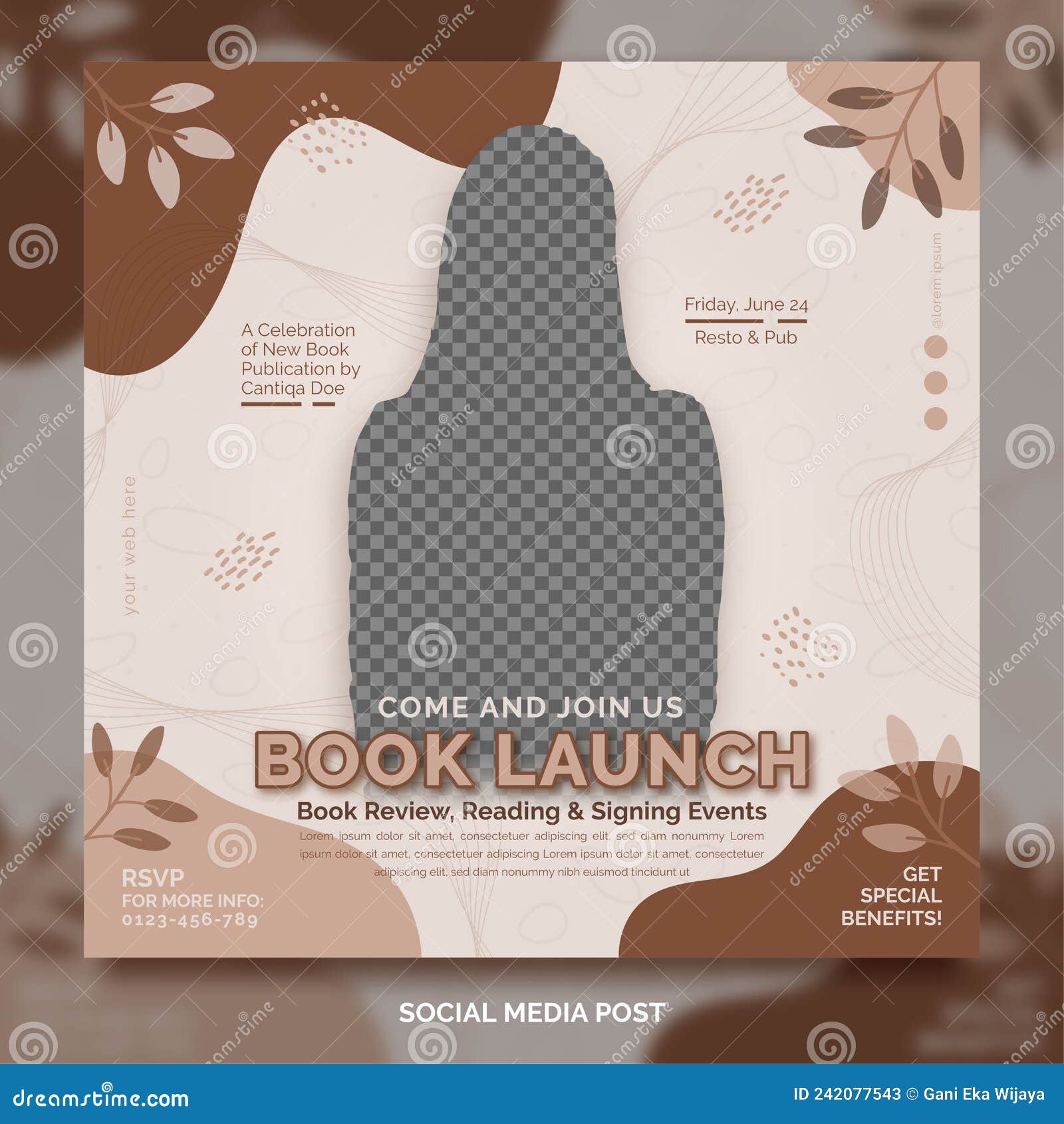Book launch template stock vector. Illustration of journey - 242077543