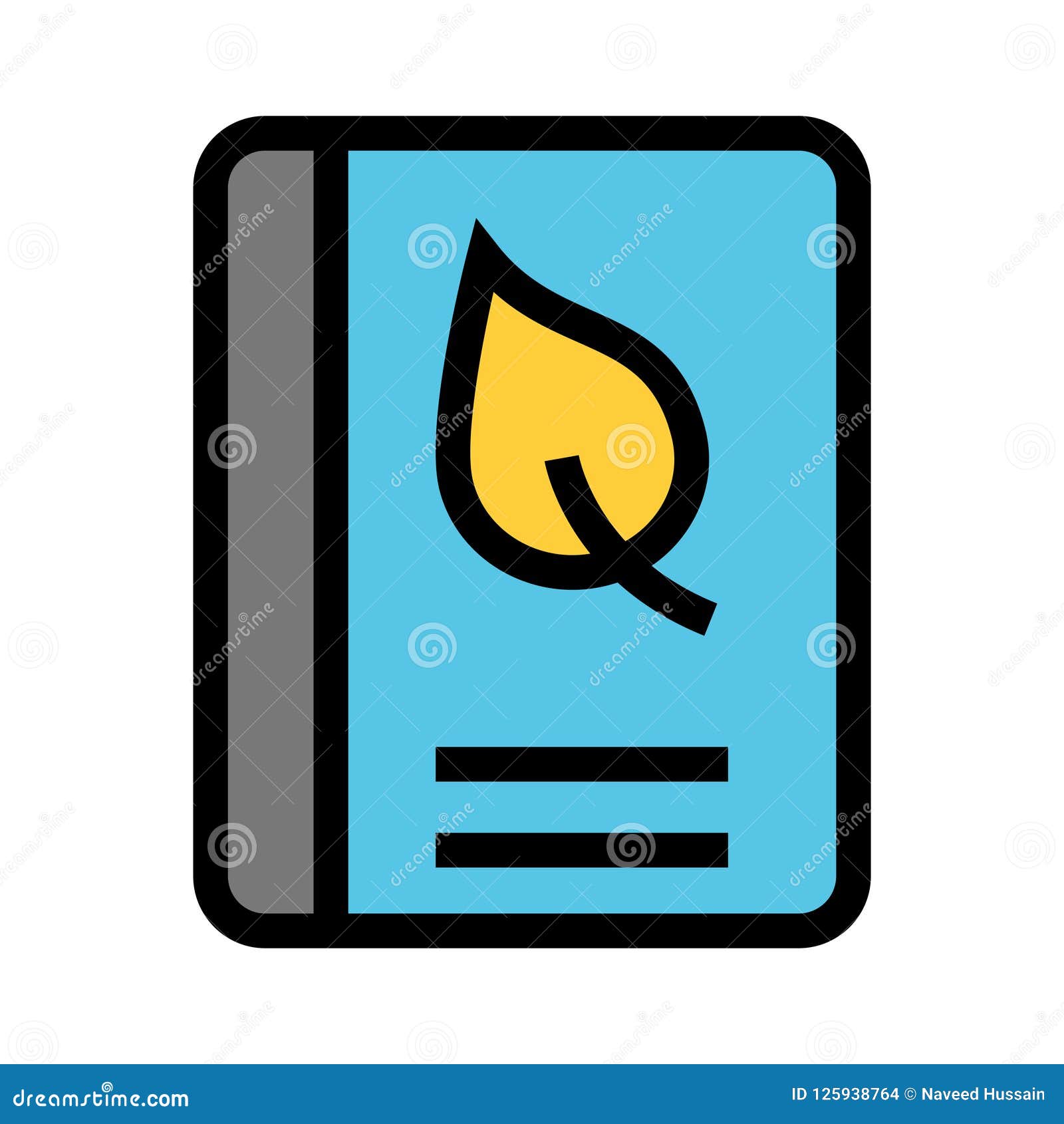 Book leaf color line icon stock illustration. Illustration of icons ...