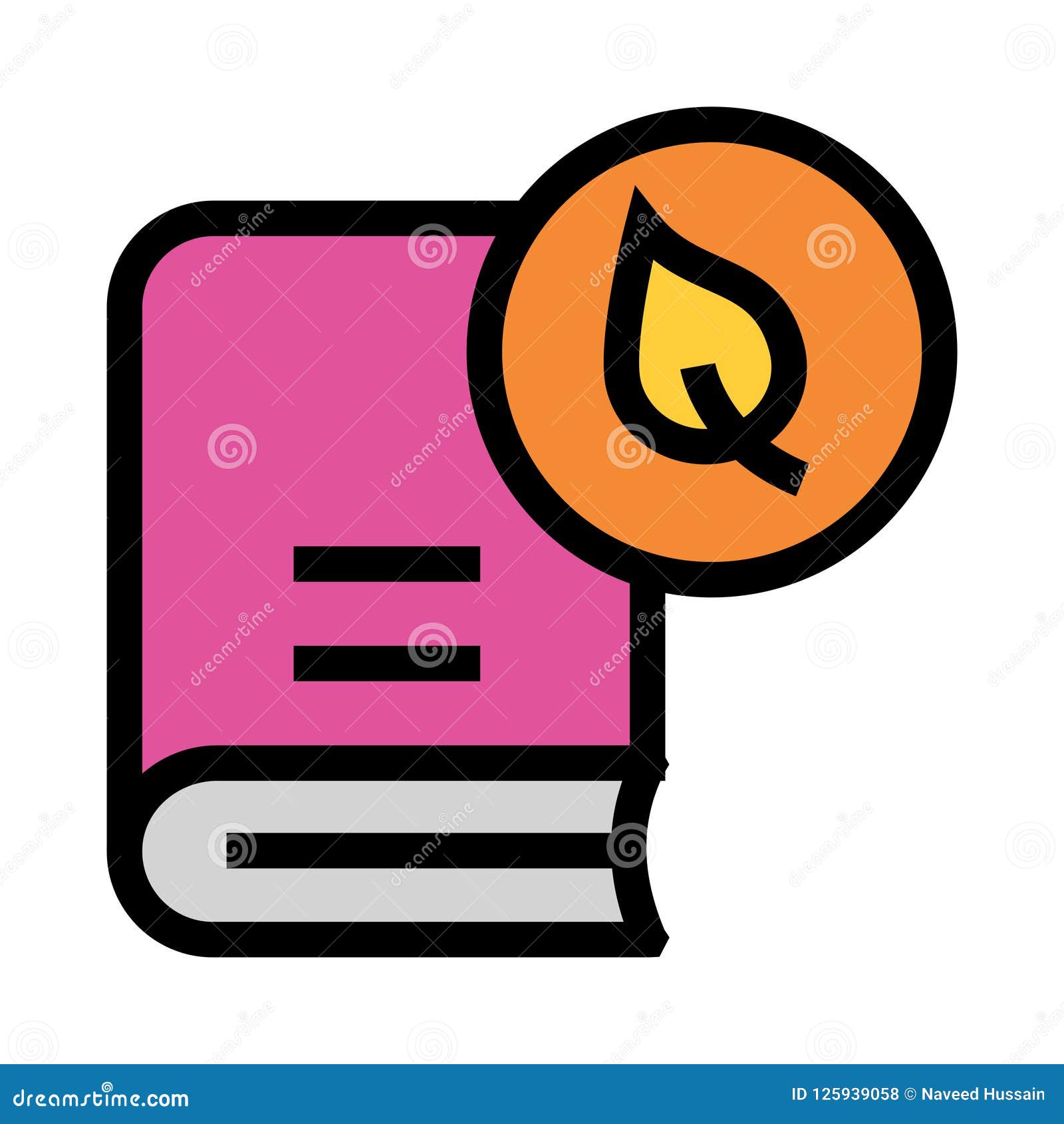 Book leaf color line icon stock illustration. Illustration of ...