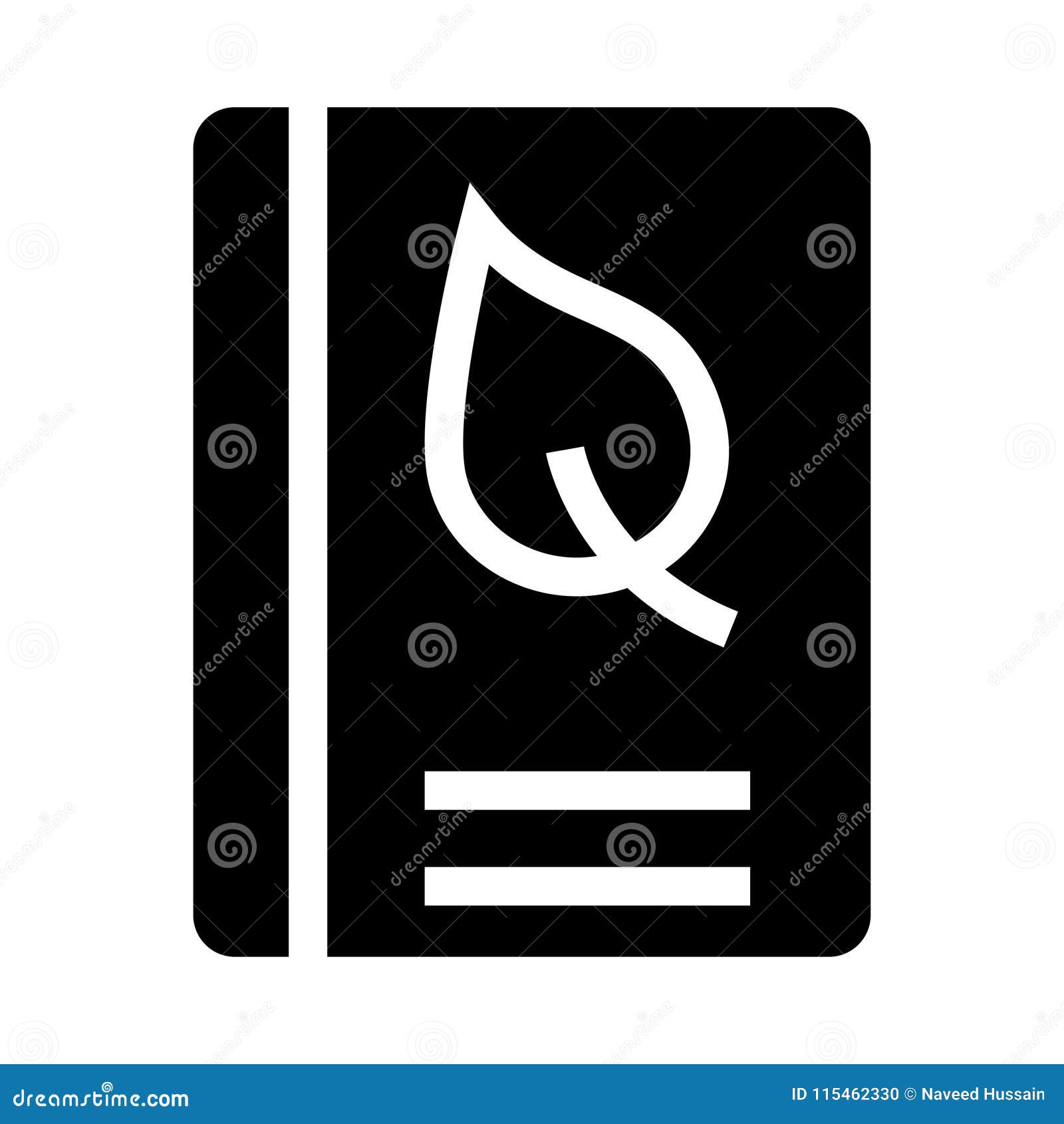 Book leaf glyphs icon stock illustration. Illustration of idea - 115462330
