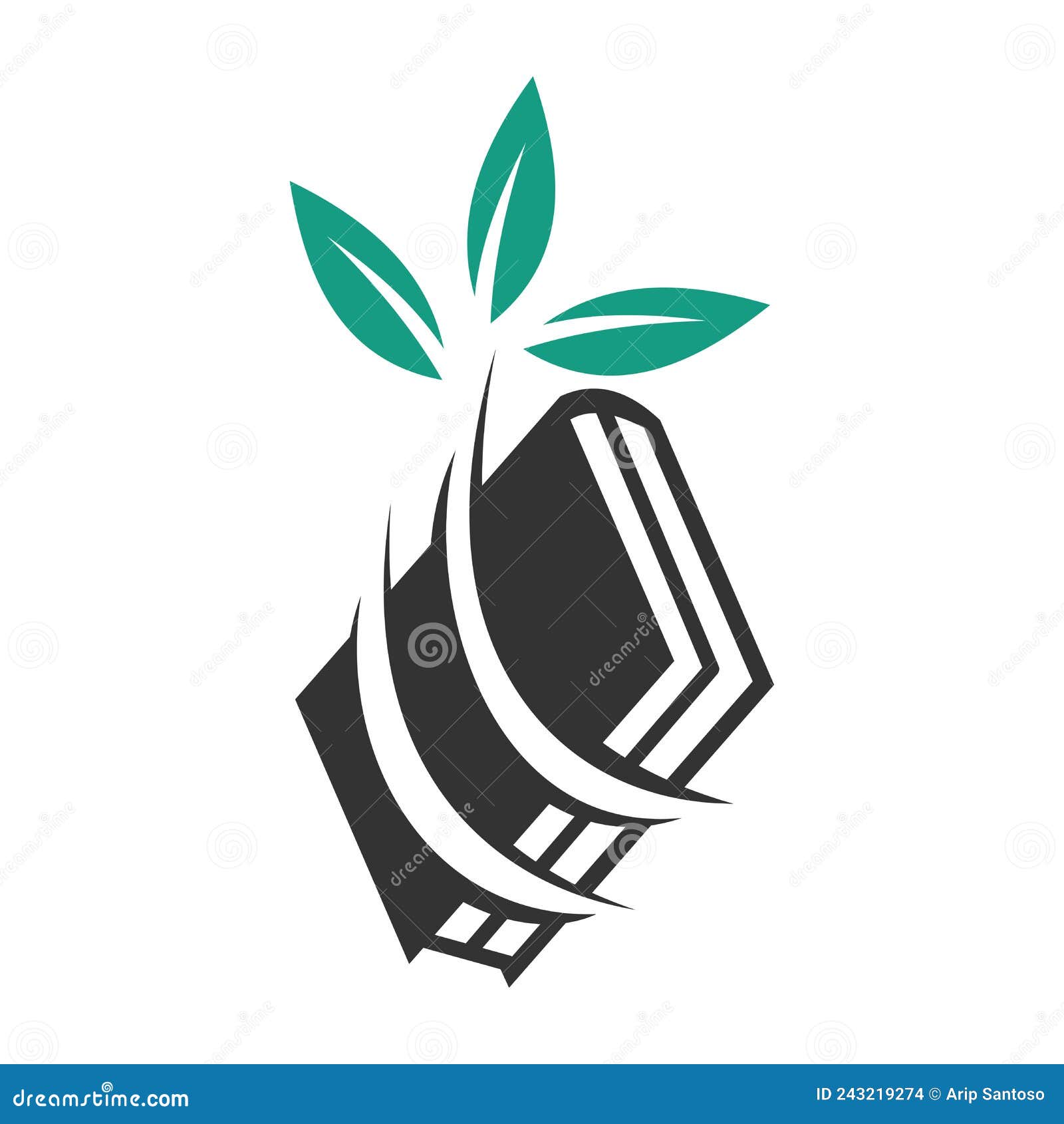 Book Leaf Logo Icon Illustration Brand Identity Stock Vector ...