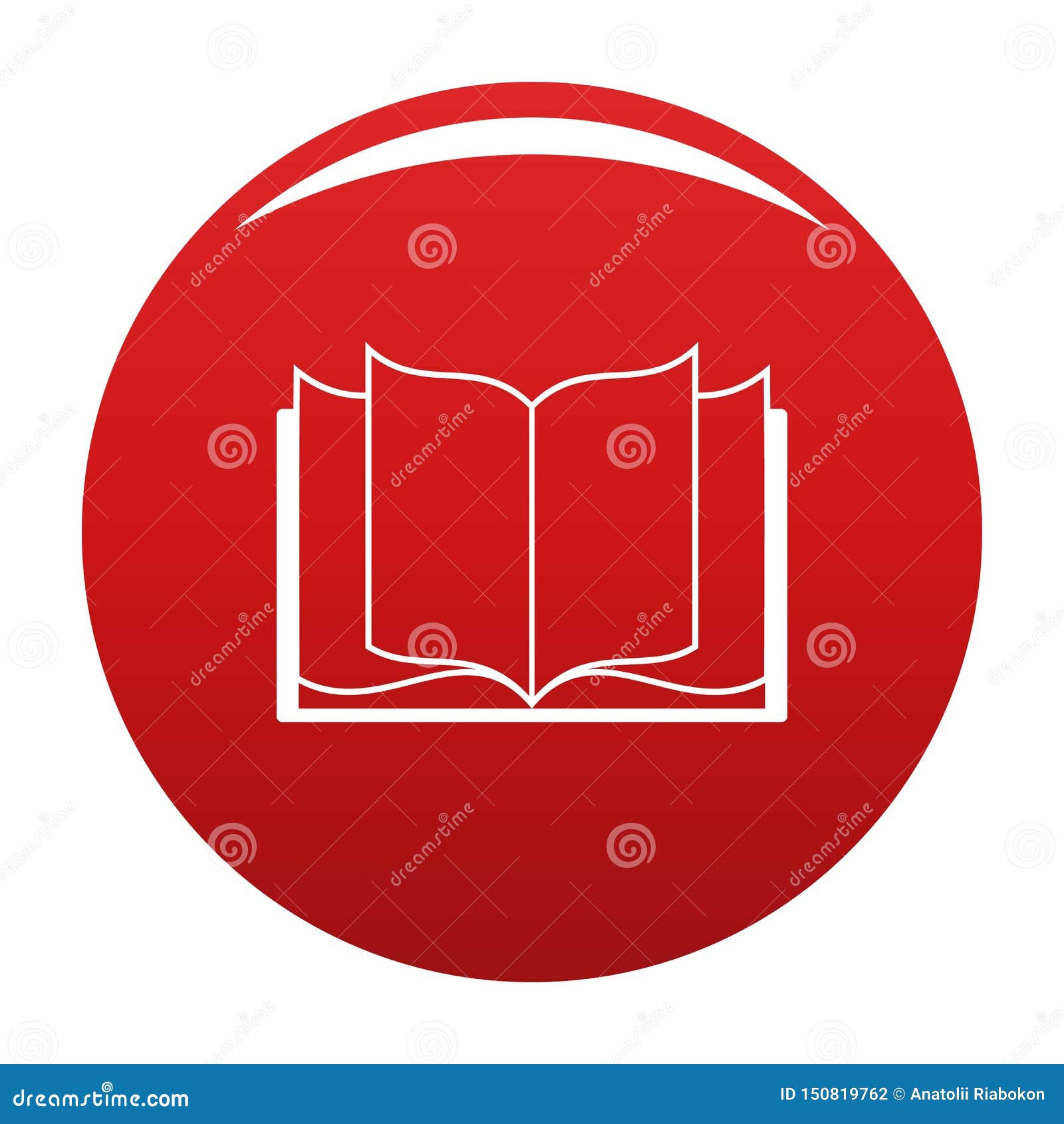 Book Learning Icon Vector Red Stock Vector - Illustration of pictogram ...