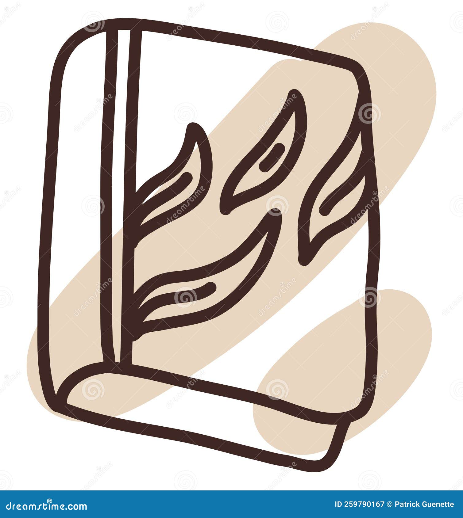 Book with leaves, icon stock vector. Illustration of outline - 259790167