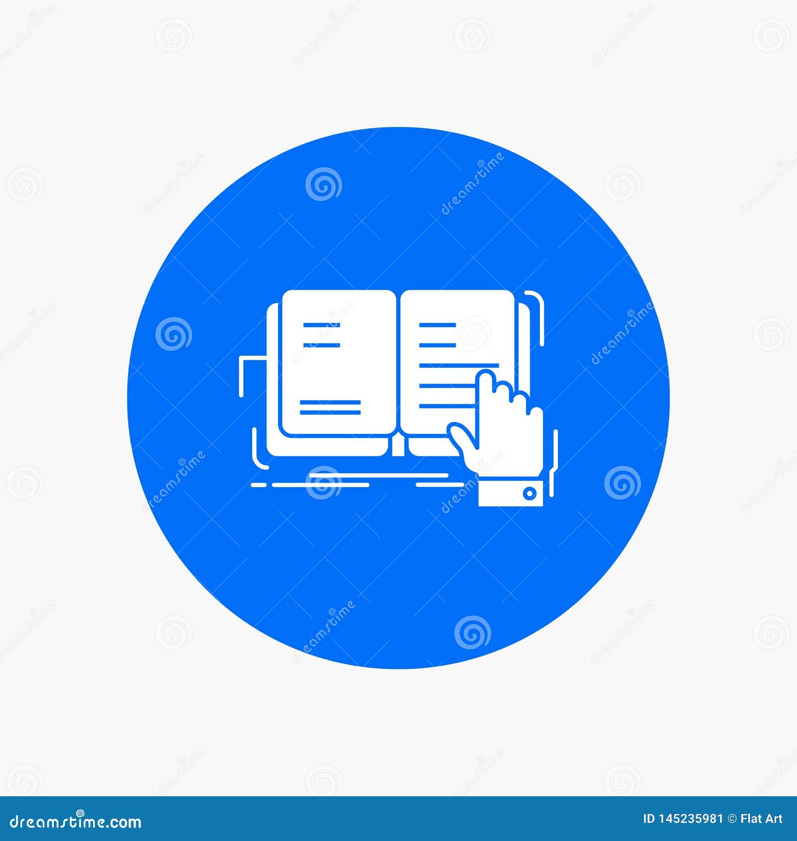 Book, Lesson, Study, Literature, Reading White Glyph Icon in Circle ...