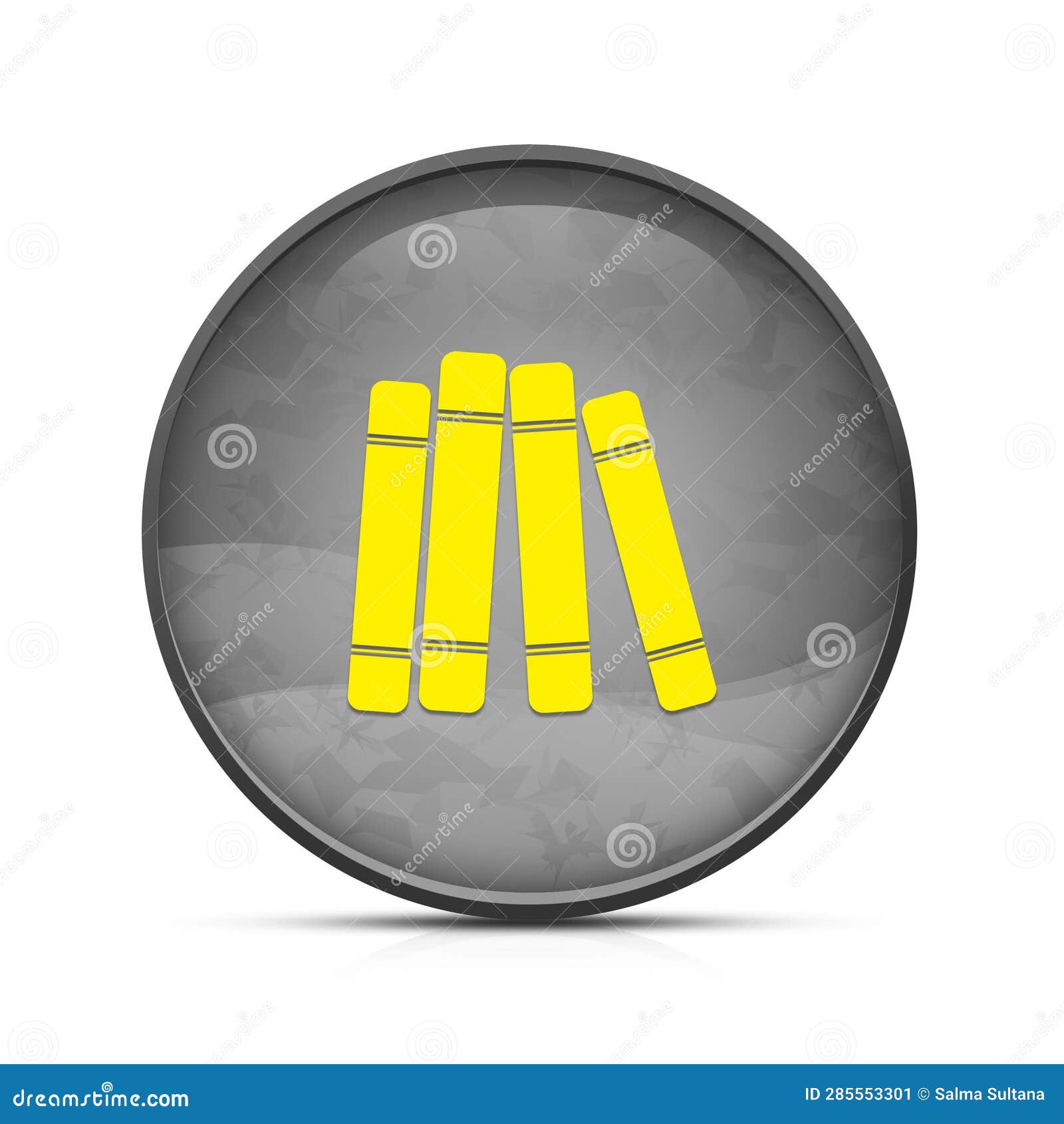 Book Library Icon on Classy Splash Black Round Button Illustration ...