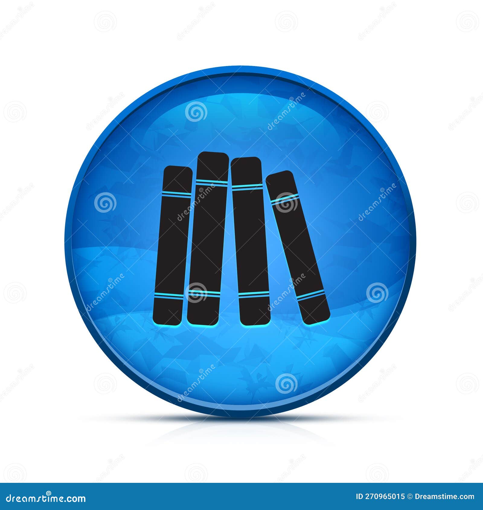 Book Library Icon on Classy Splash Blue Round Button Illustration Stock ...