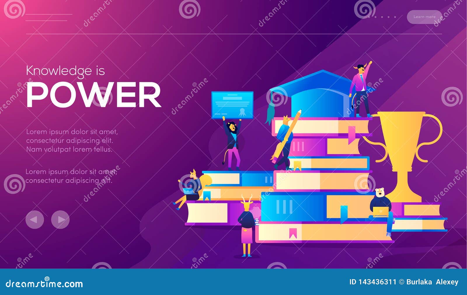 Book Library with People. Education and Knowledge Concept Infographics ...