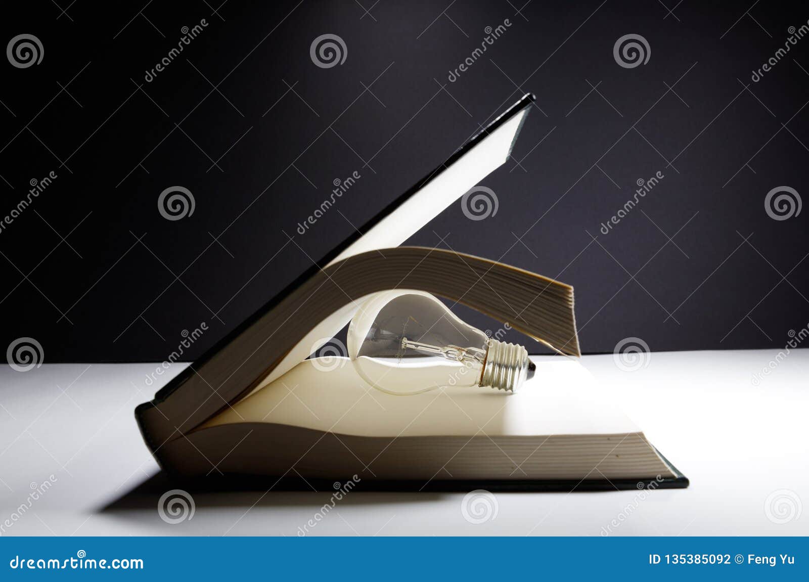 Book and light bulb stock photo. Image of intelligent - 135385092