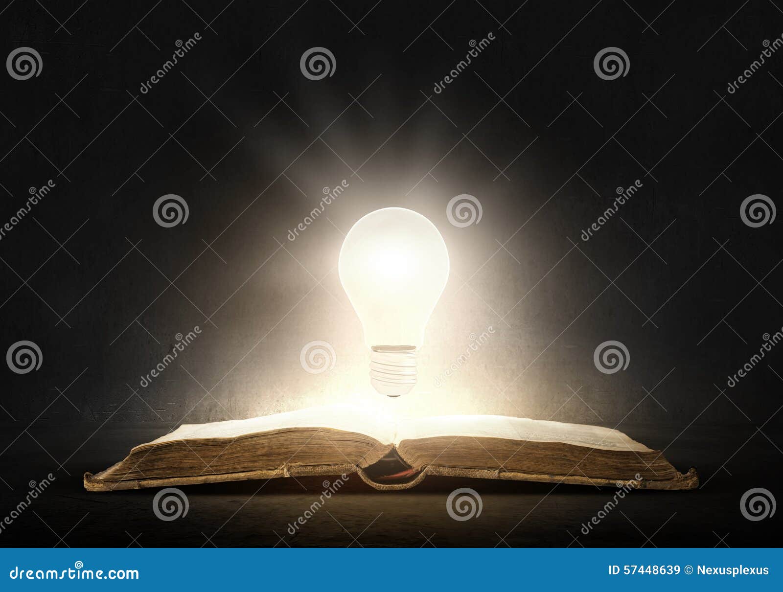 Book and light bulb stock image. Image of page, conceptual - 57448639