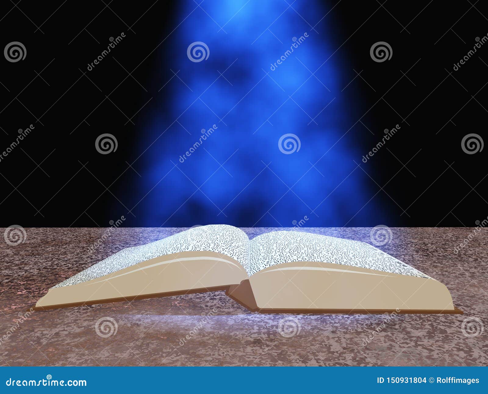 Book with light stock illustration. Illustration of dreams - 150931804